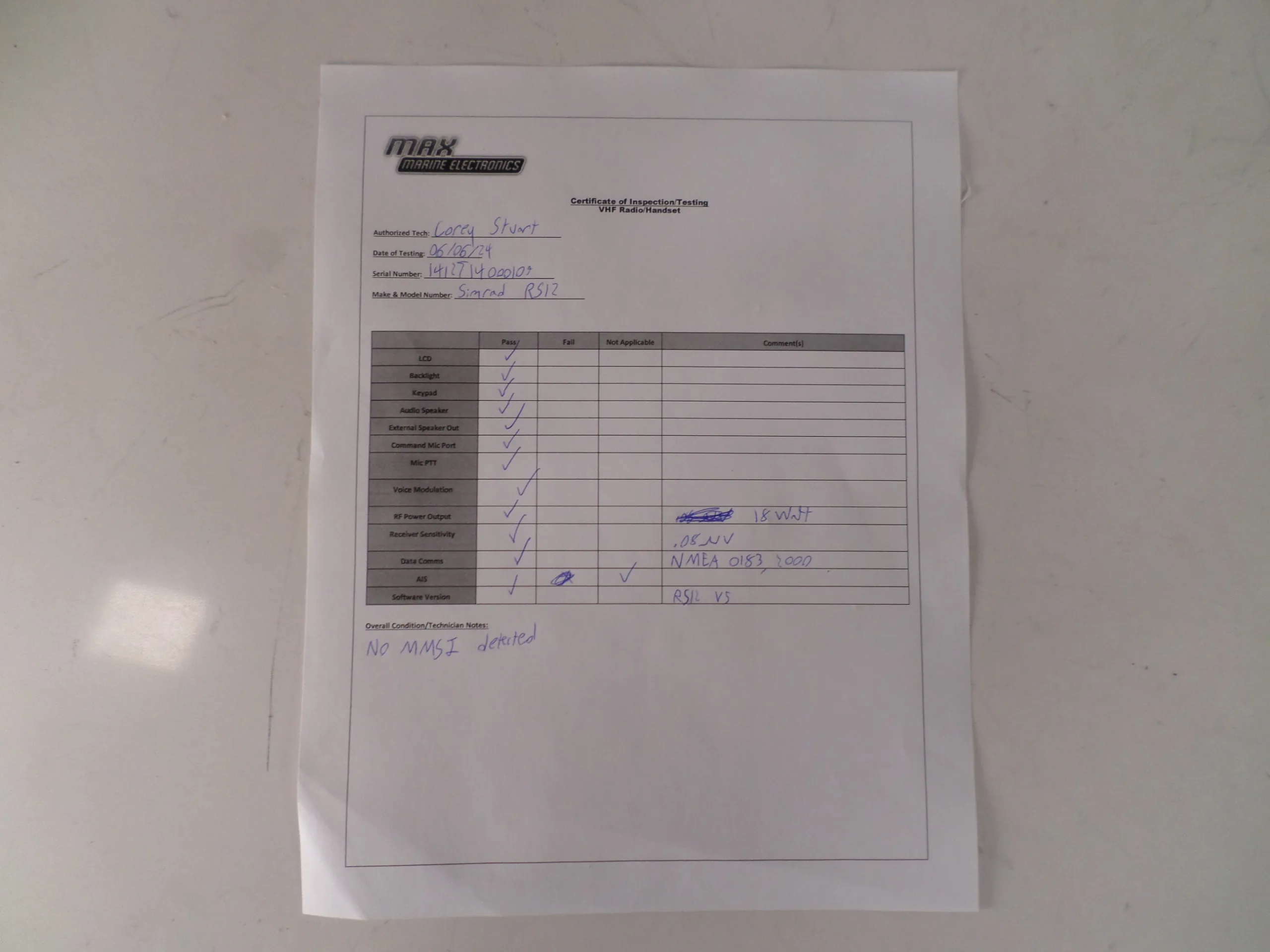 Simrad RS12 Marine DSC VHF w/ Rebuilt Mic Cable - Fully Tested - Max ...