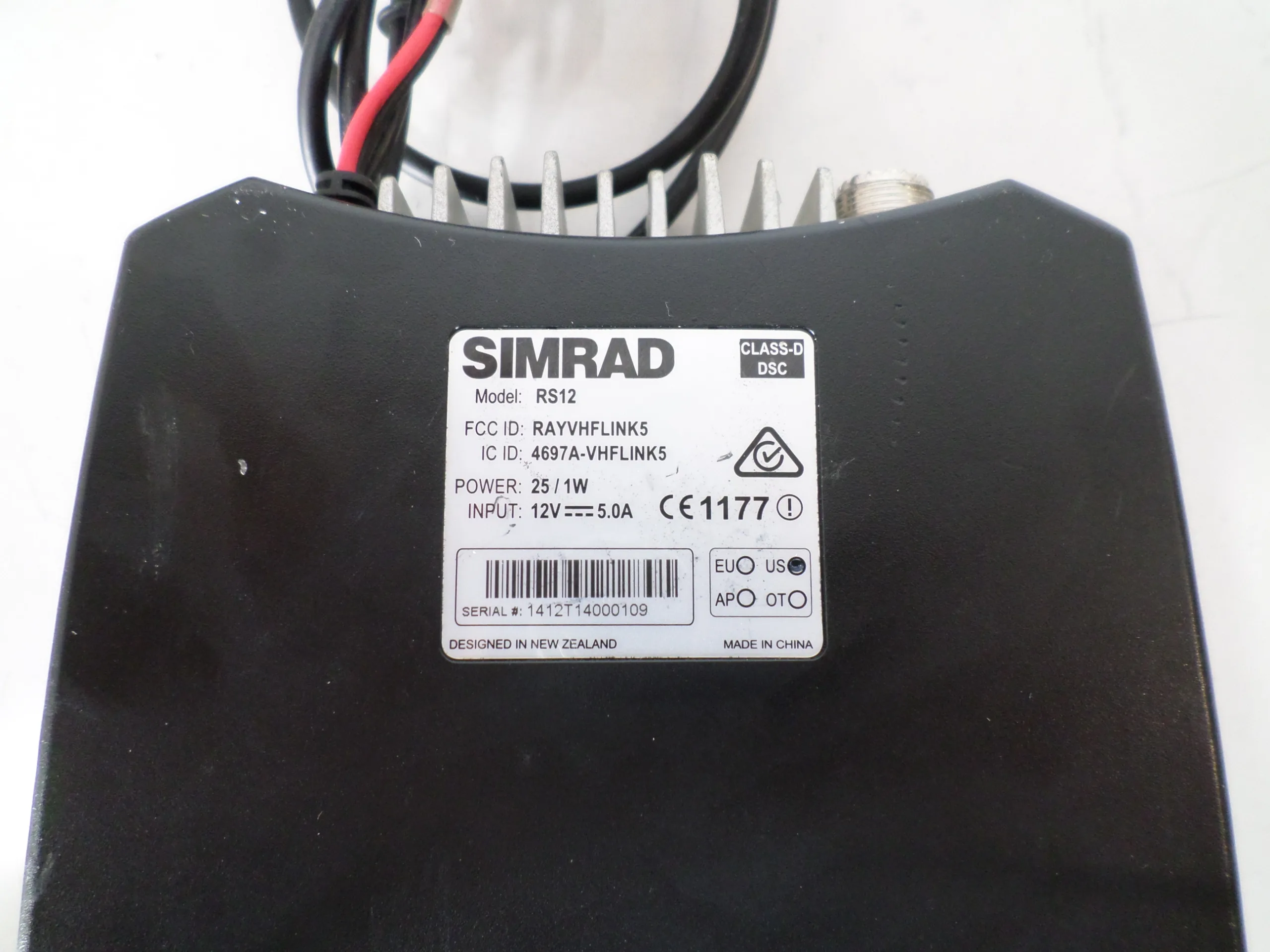 Simrad RS12 Marine DSC VHF w/ Rebuilt Mic Cable - Fully Tested - Max ...