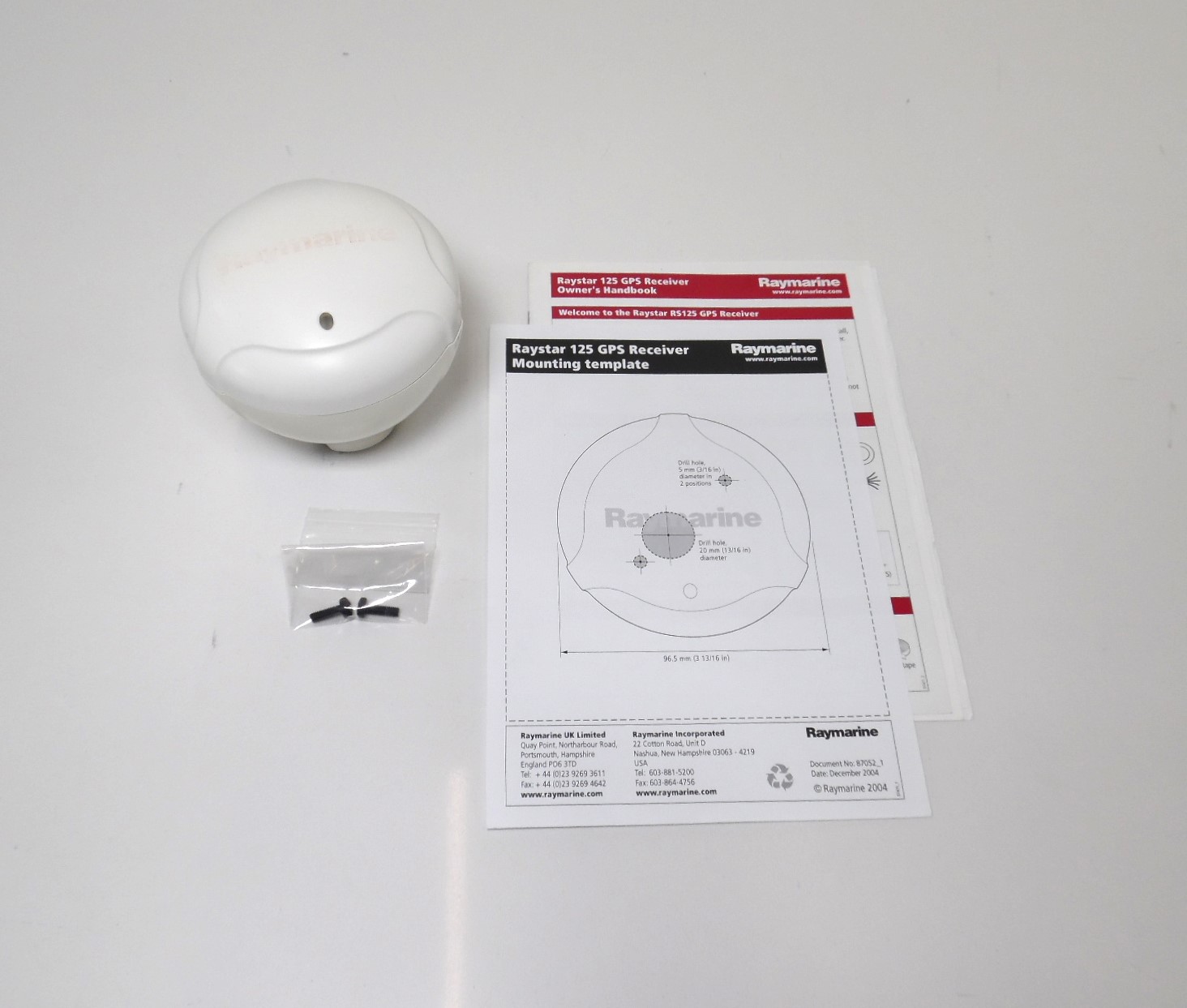 Raymarine Raystar 125 GPS Antenna w/ Pole Mount and NEW Battery ...