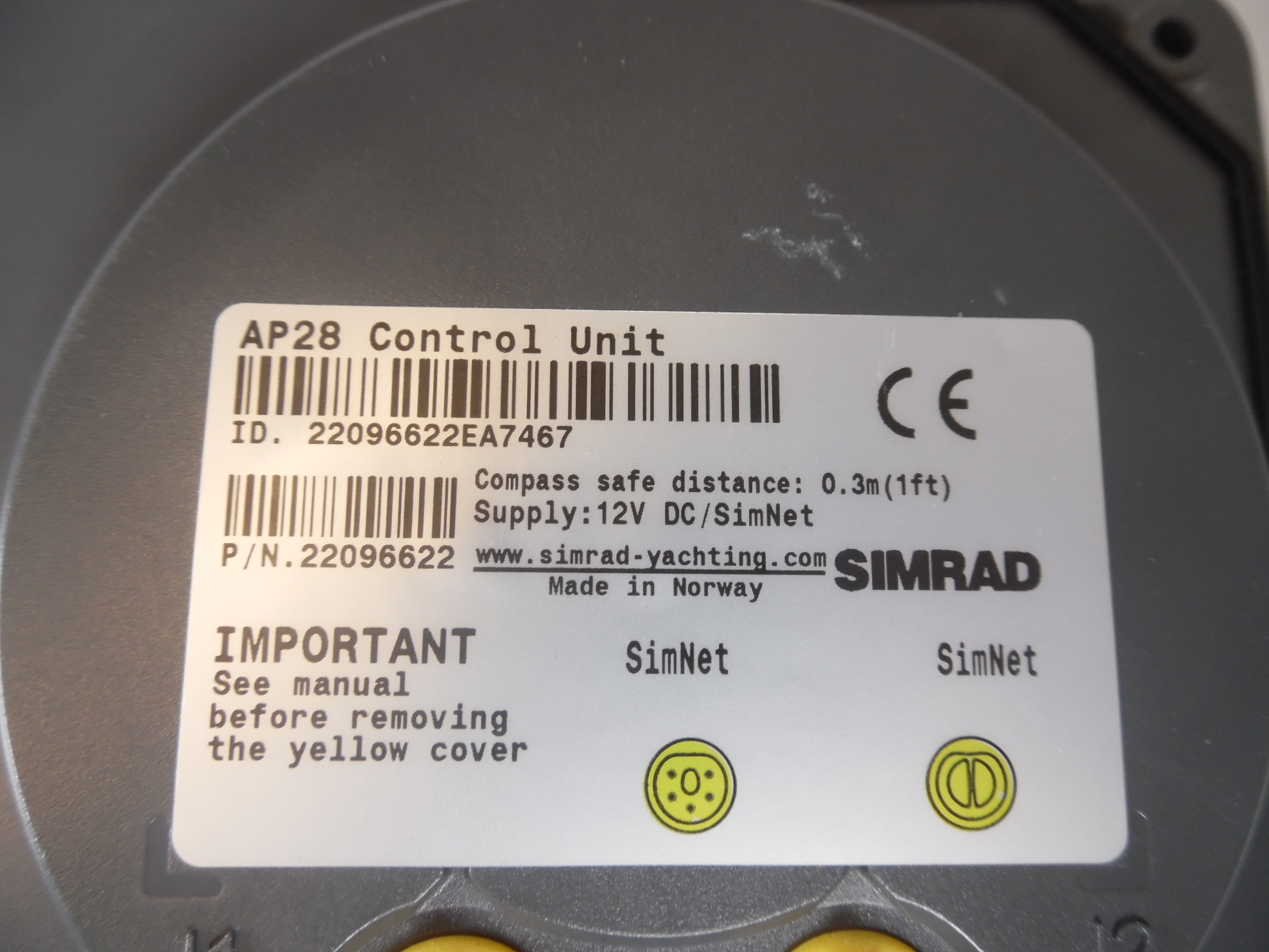 Simrad AP28 Autopilot Control Head 22096622 Tested - Max Marine Electronics