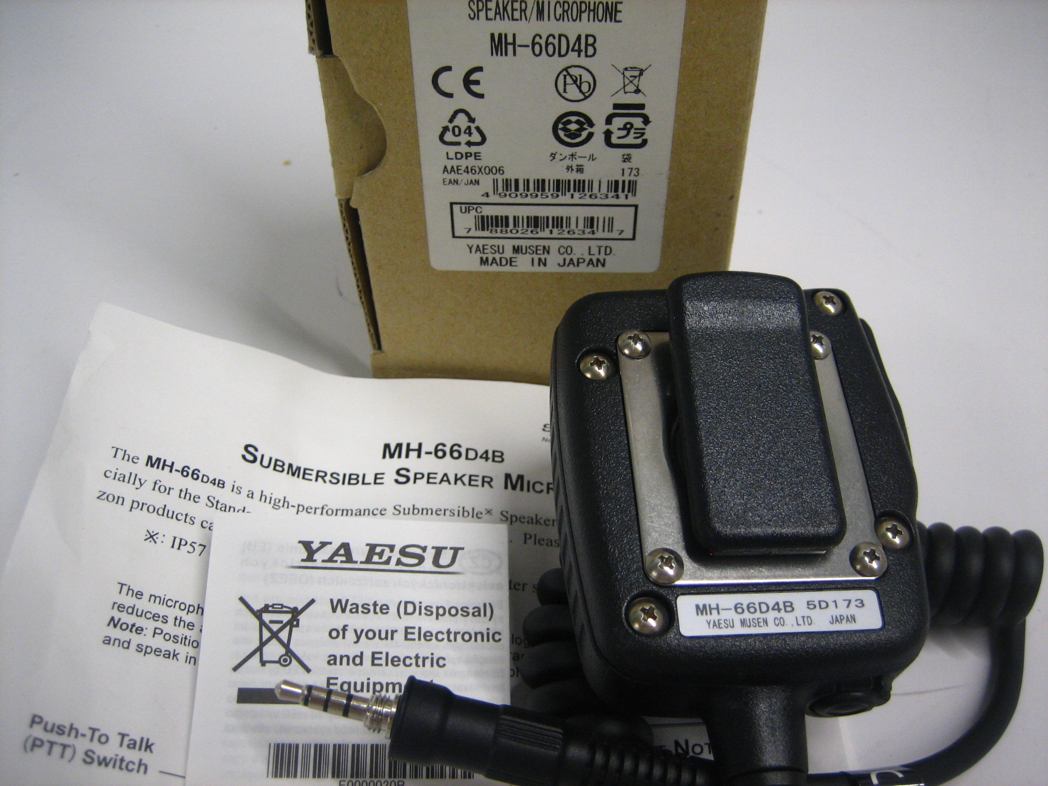 Standard Horizon/Yaesu Musen MH-66D4B Speaker Microphone Hand Mic w/3 ...