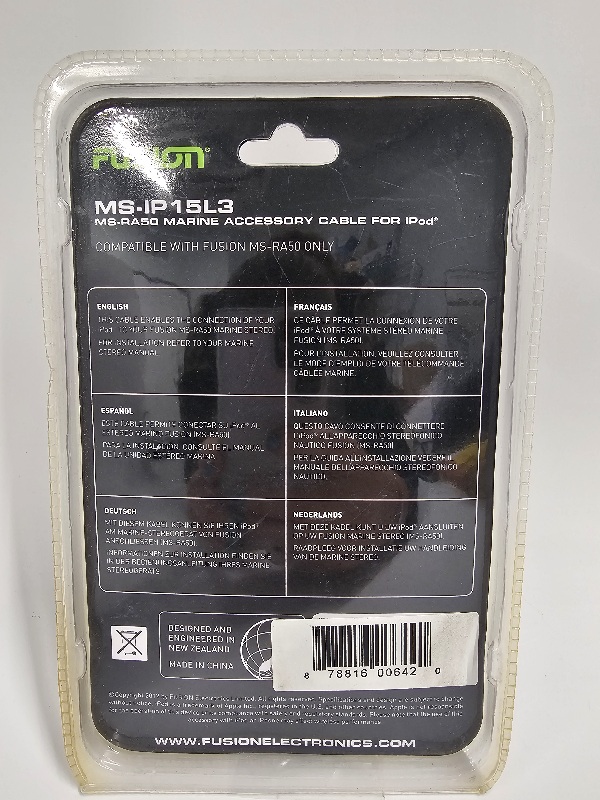Fusion MS-IP15L3 iPod Accessory Cable for Fusion MS-RA50 *NEW* - Max ...