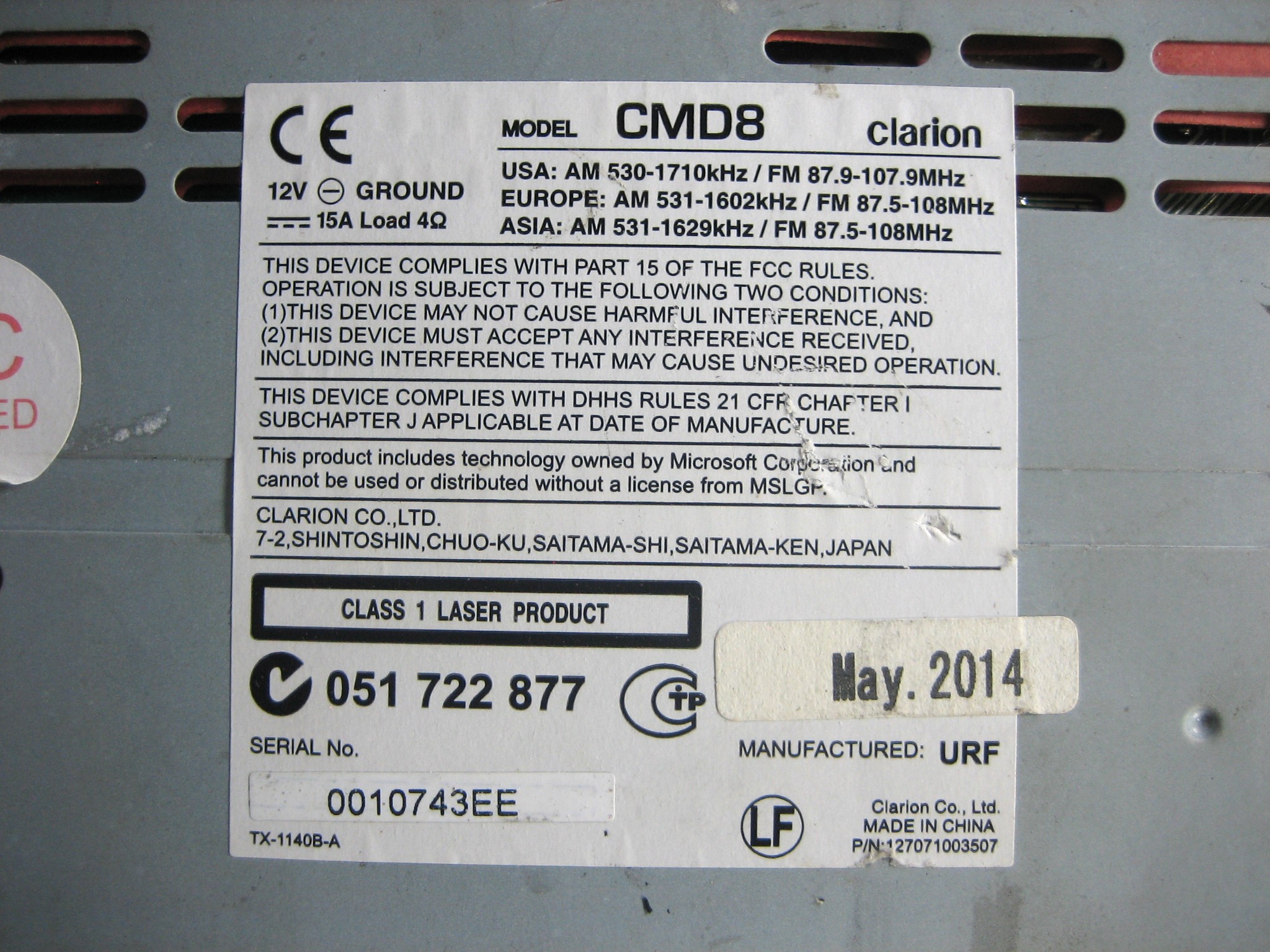 Clarion CMD8 USB FM AM CD SAT Radio Boat Stereo & Fusion BT Dongle - Max Marine Electronics