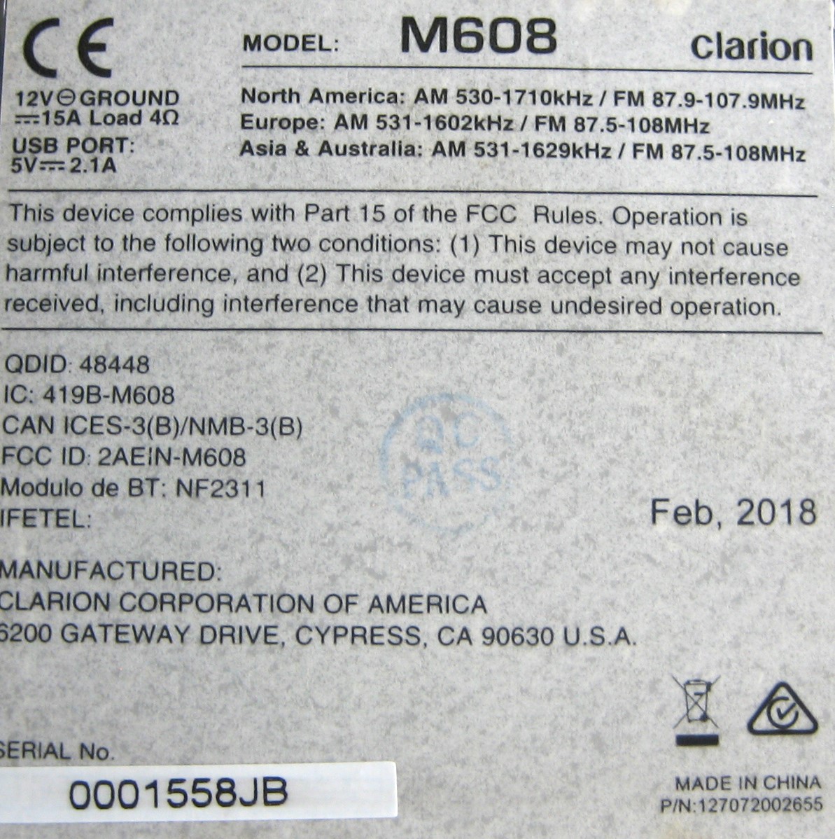 Clarion M608 Multi-Zone Marine Digital Media Receiver W/Bluetooth - Max ...