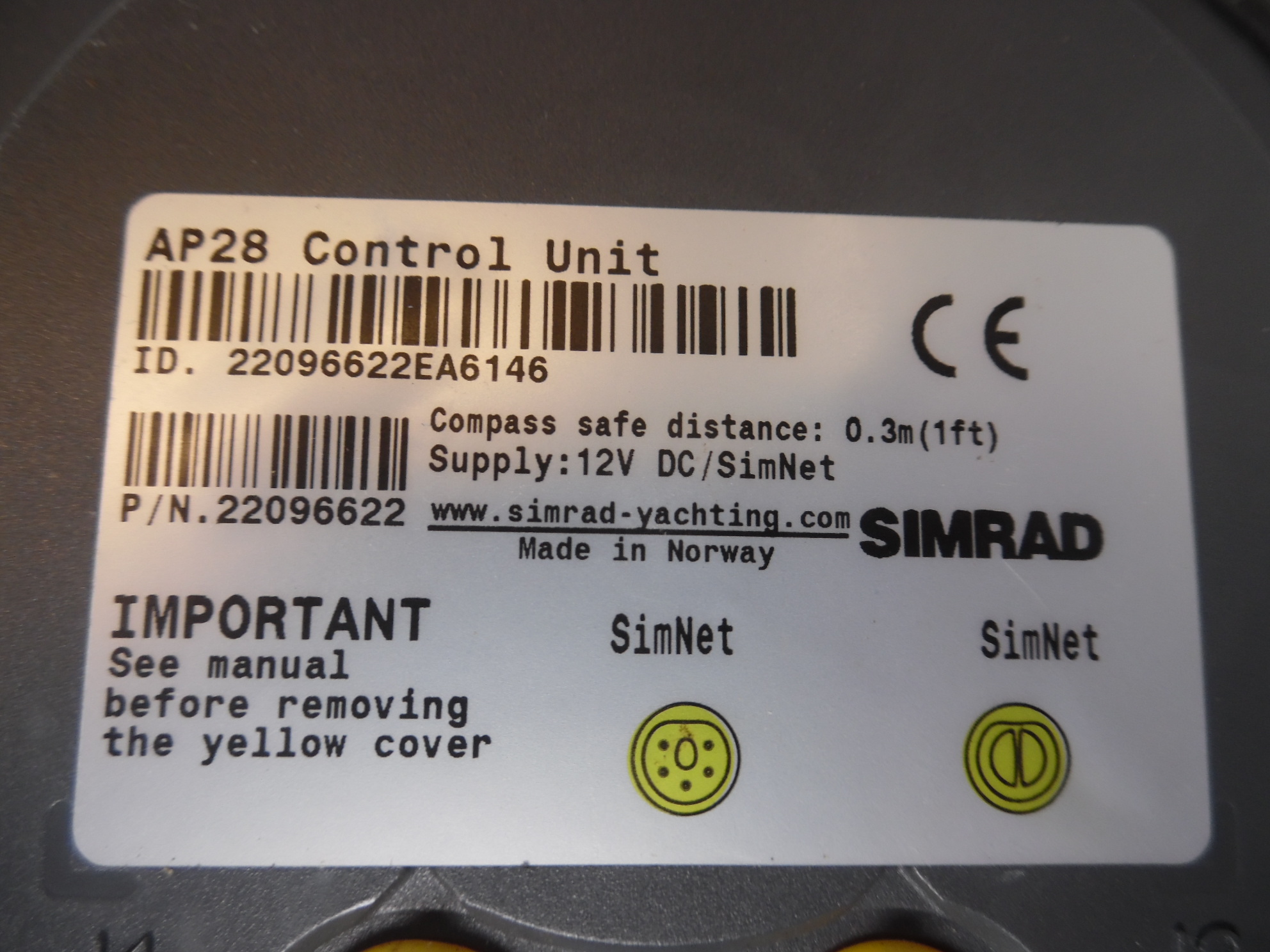 Simrad-AP28 Autopilot Control Head 22096622 Tested - Max Marine Electronics