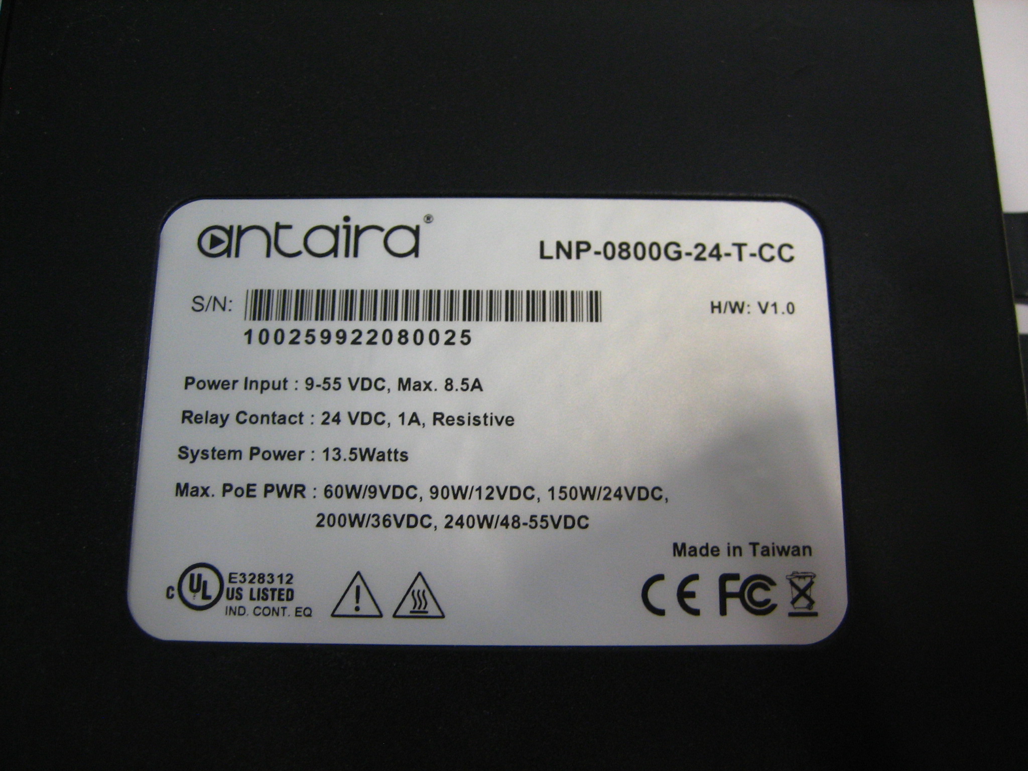 Antaira LNP-0800G-24-T *OPEN BOX* 8 Port PoE+ Unmanaged Gigabit ...