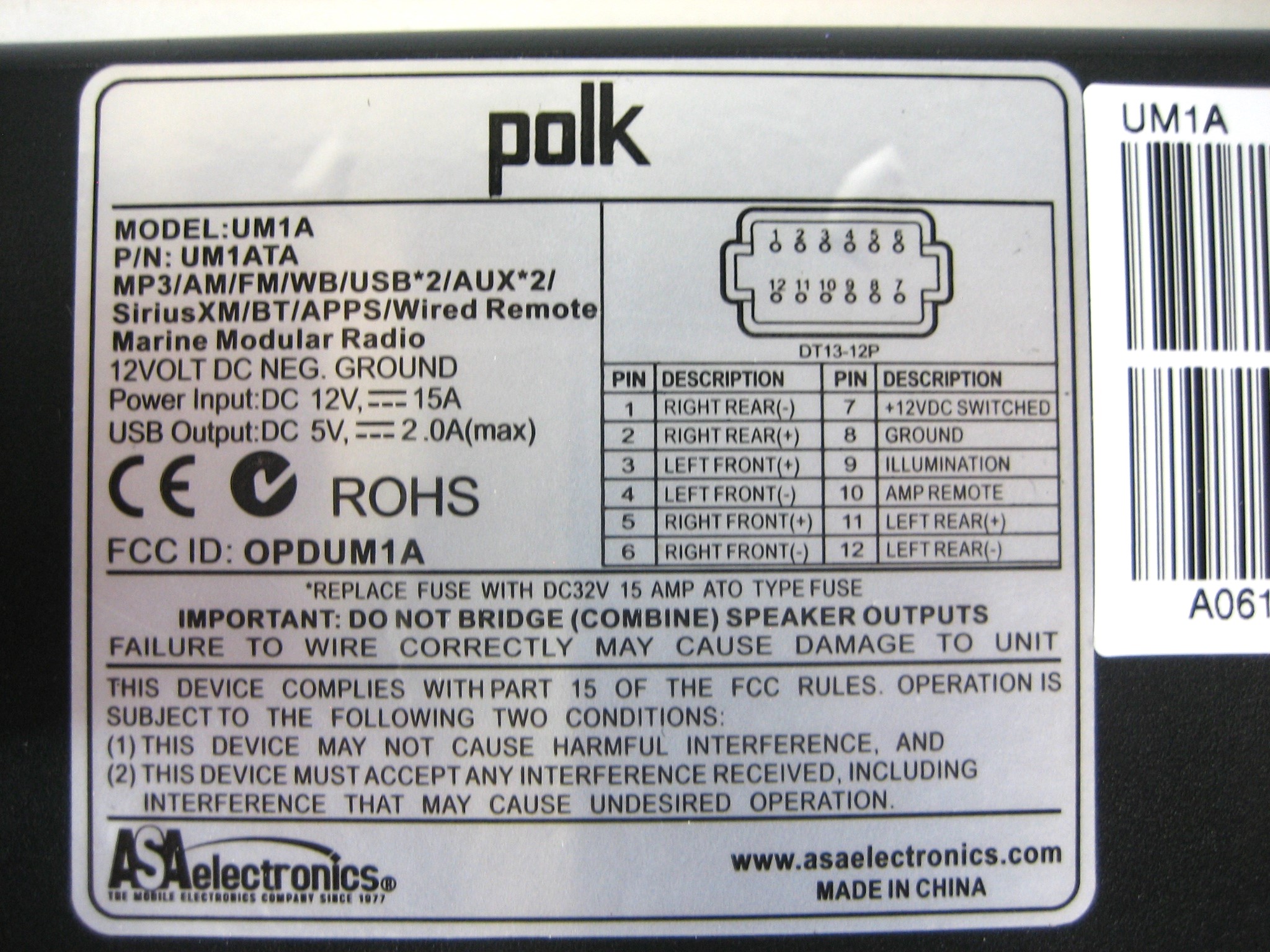 Polk Audio PA450UM Marine Stereo Bundle Stereo And Display Remote - Max ...