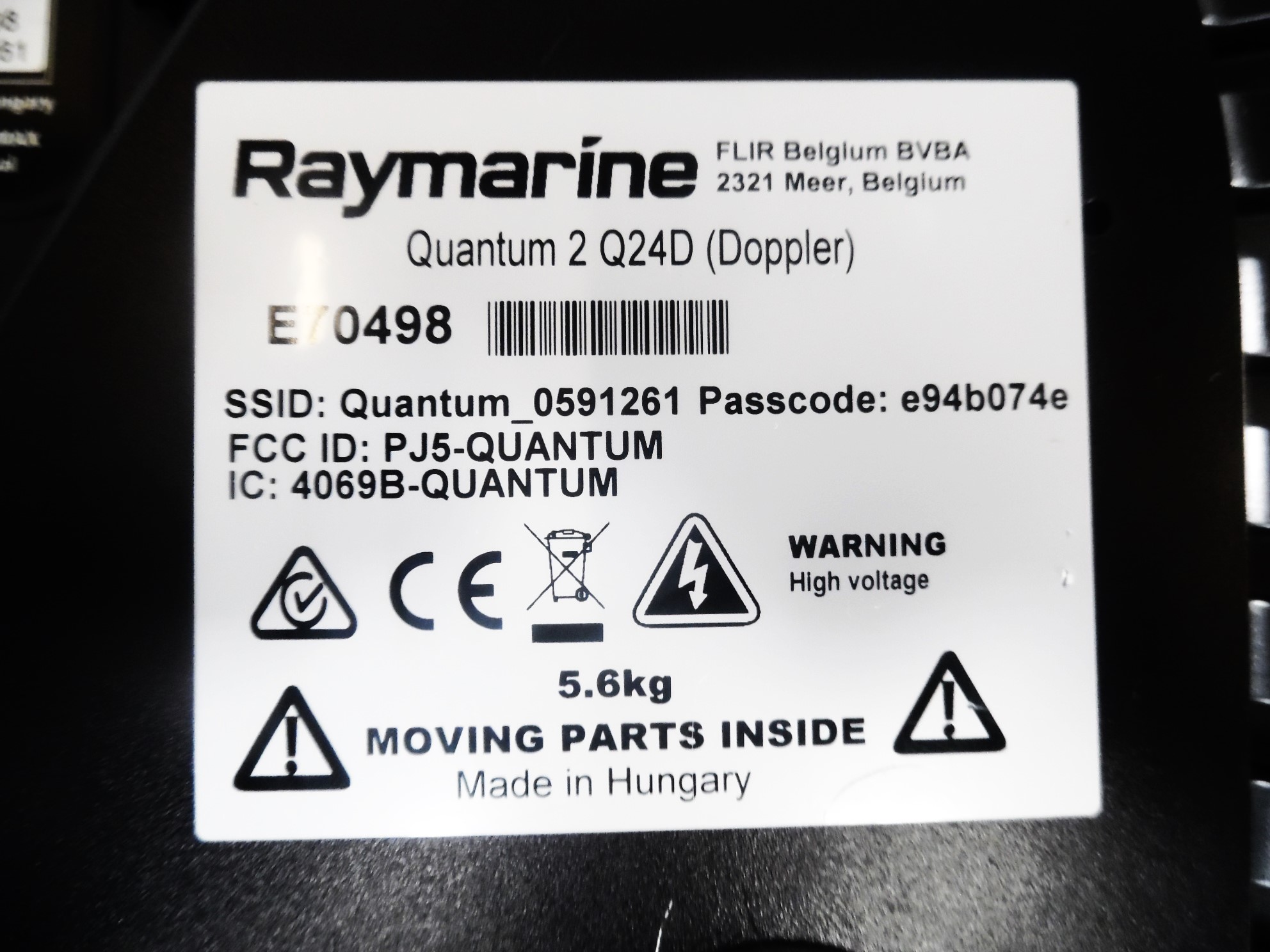 Raymarine Quantum2 Radome Q24D 18″ Radar - E70498 - Great Condition ...