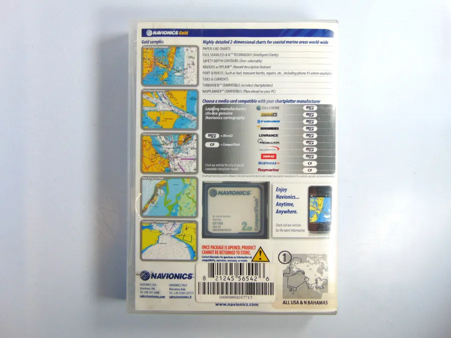 Navionics 2GB CF Chart Card CF/1XG "All USA & Northern Bahamas" Jun ...