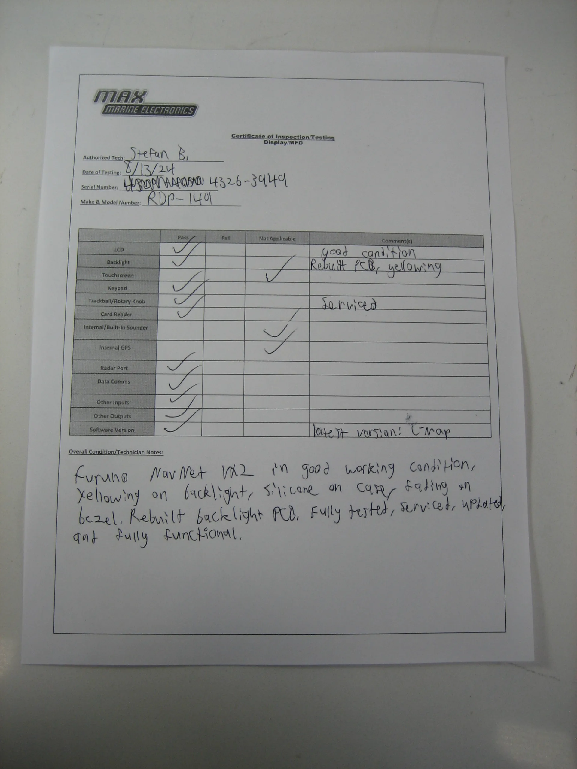 Furuno RDP-149 NavNet VX2 - C-MAP - 90 Day Warr. ~ Tested - Max Marine ...