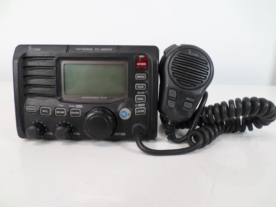 Icom IC-M504A Marine DSC VHF Transceiver with Front Attached Microphone ...