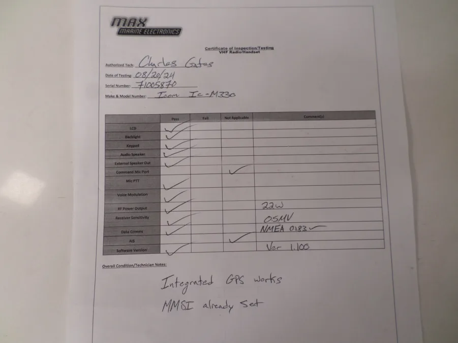 Icom IC-M330G Compact Marine VHF DSC Radio - Tested - Max Marine ...