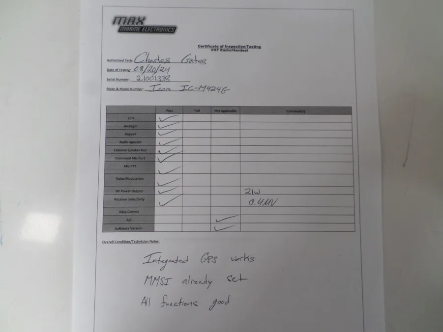 Icom IC-M424G Marine DSC VHF Radio - Fully Tested - Max Marine Electronics