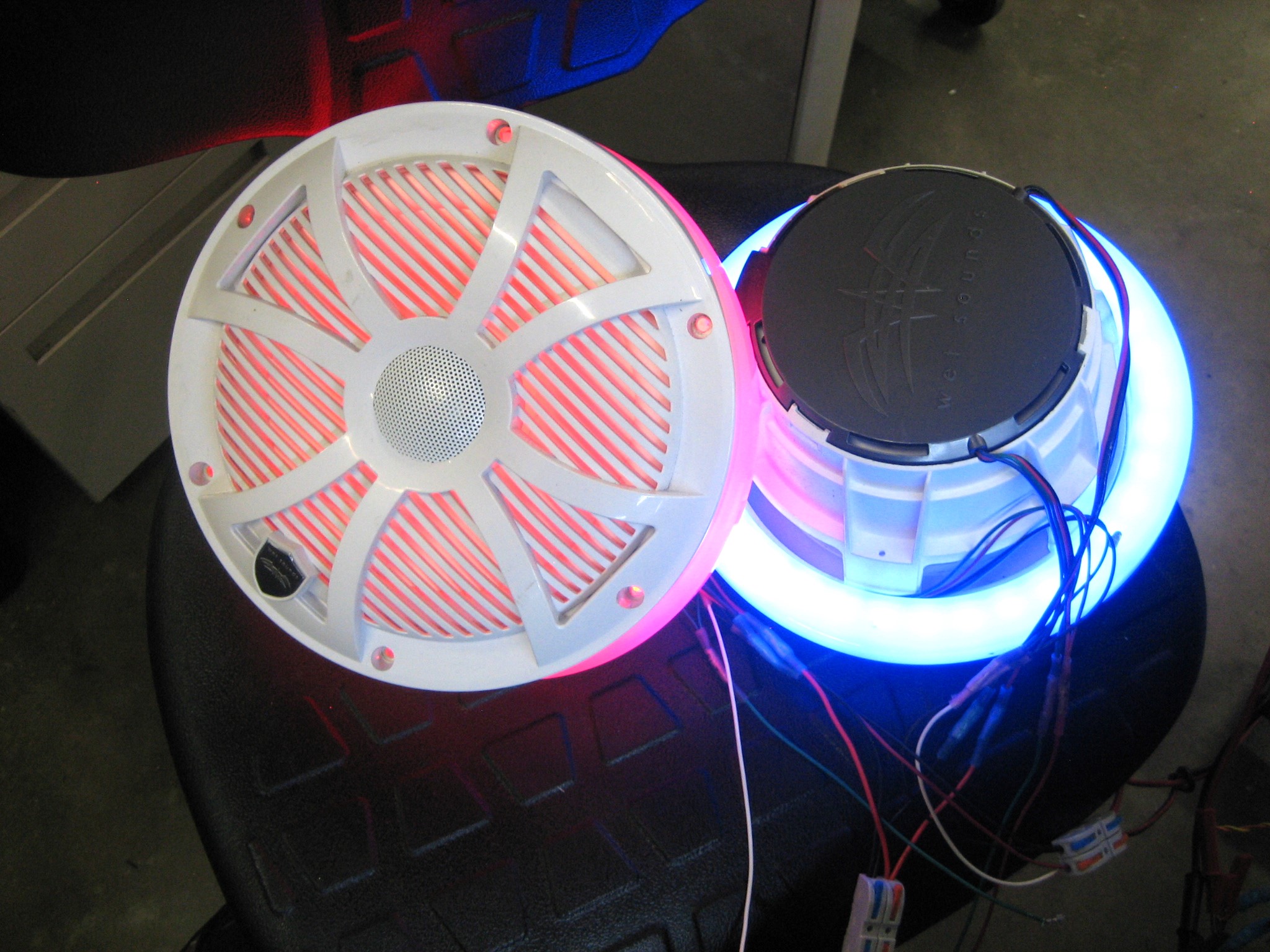 Wet Sounds REVO 8-SWW White Closed Grille 8'' Marine LED Speakers & 8 ...