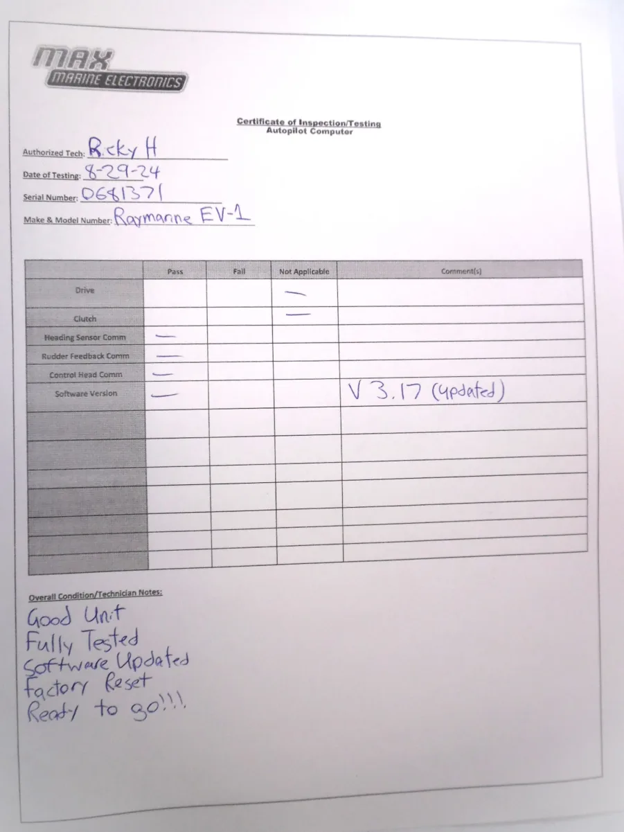 Raymarine Evolution Autopilot Heading Sensor CCU EV-1 E70096 - Max ...