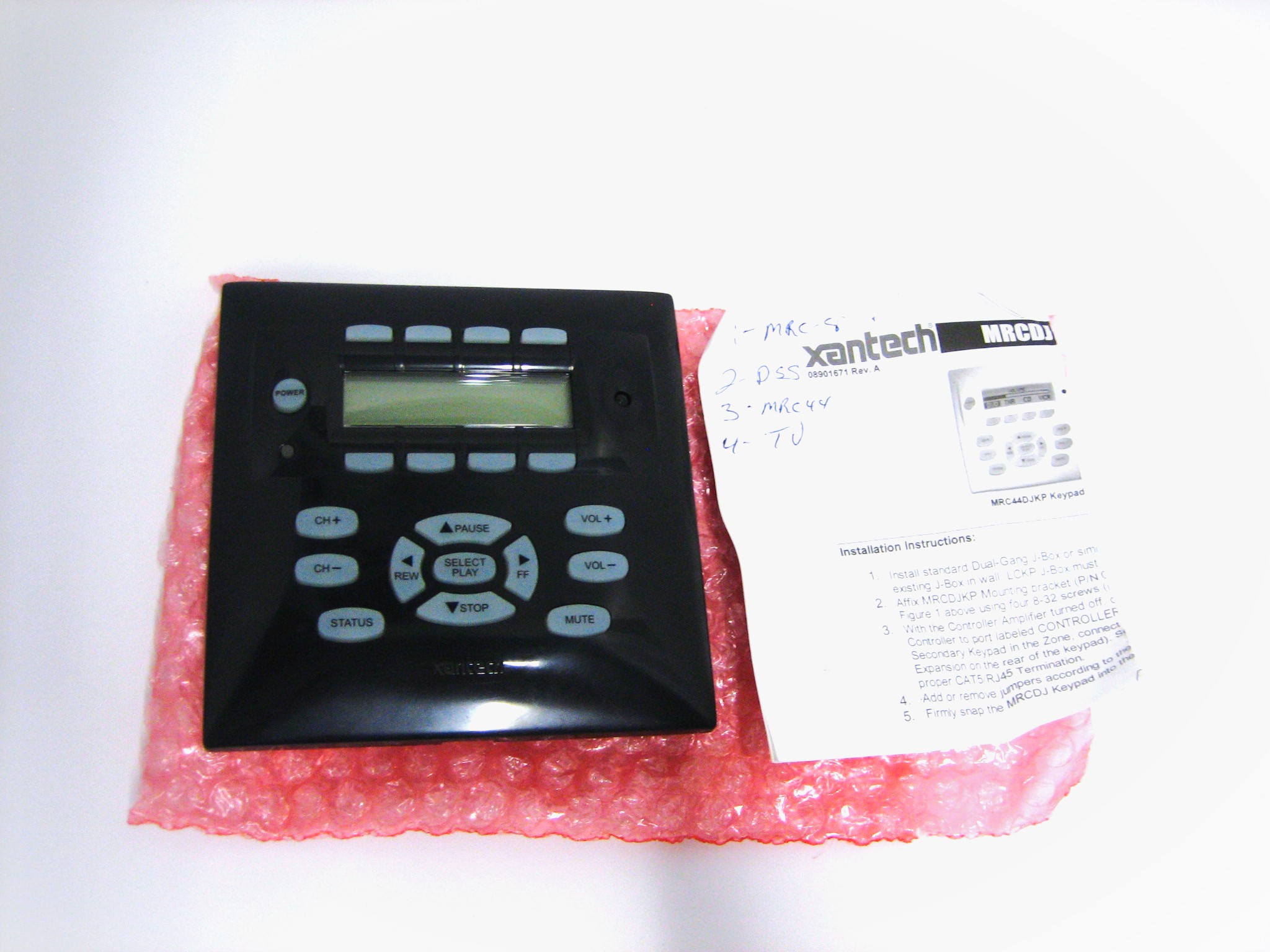 Xantech MRC88 MRC88DJKPB Black 8 Zone Keypad - Max Marine Electronics
