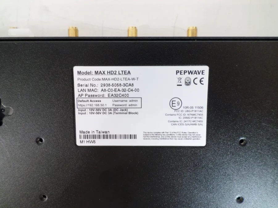 Pepwave Max HD2 LTEA Dual 4G Mobile Wiresless Router MAX-HD2-LTEA-W-T ...