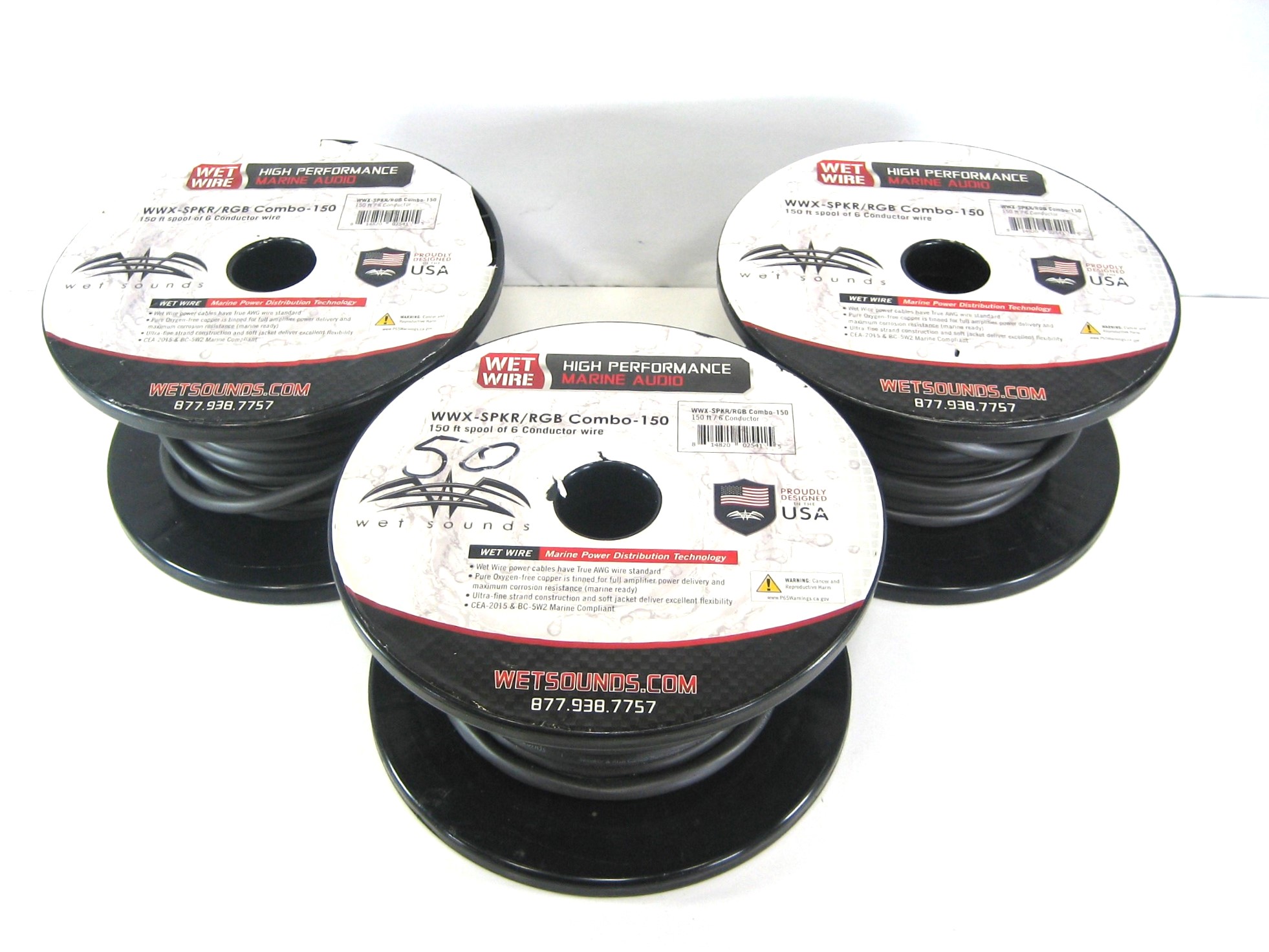 Wet Sounds Wet Wire Series WWX-SPKR/RGB Combo 6 Conductor Frosted Wire BULK Spools 90 Day ...