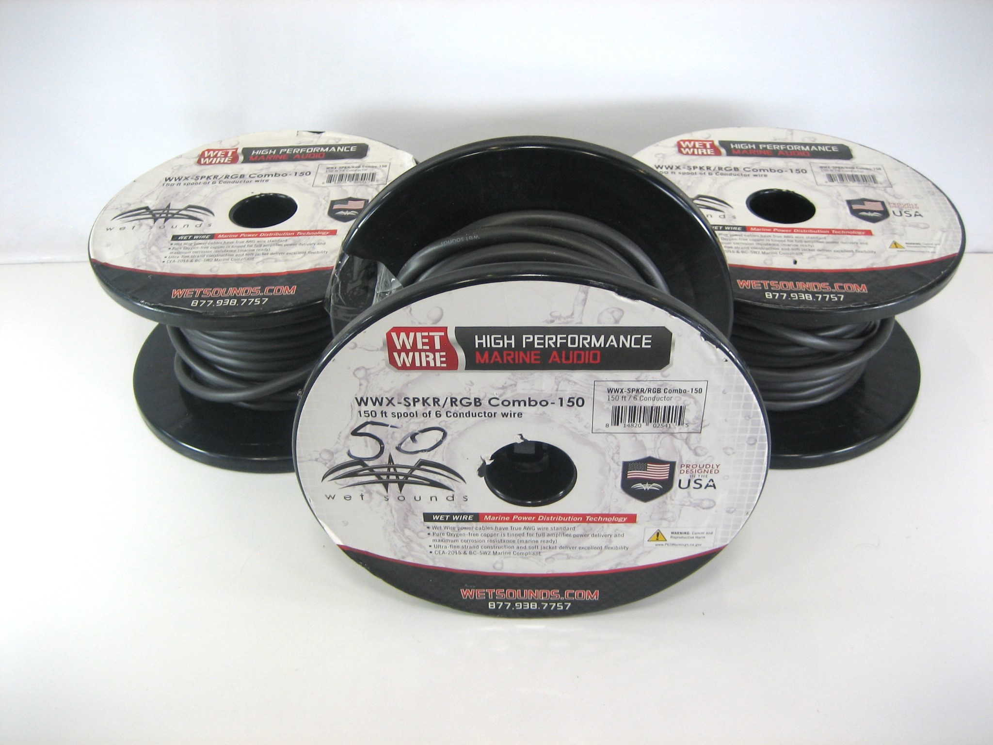 Wet Sounds Wet Wire Series WWX-SPKR/RGB Combo 6 Conductor Frosted Wire BULK Spools 90 Day ...