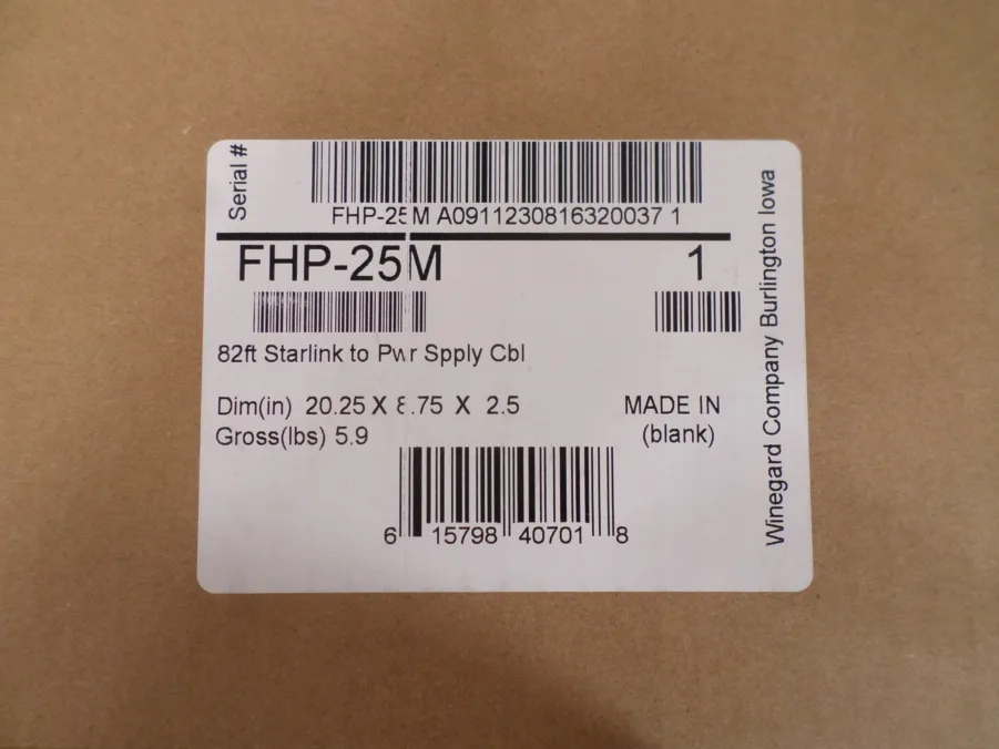 Starlink FHP-25M 82ft Cable for Flat High-Performance Antenna New- Open ...