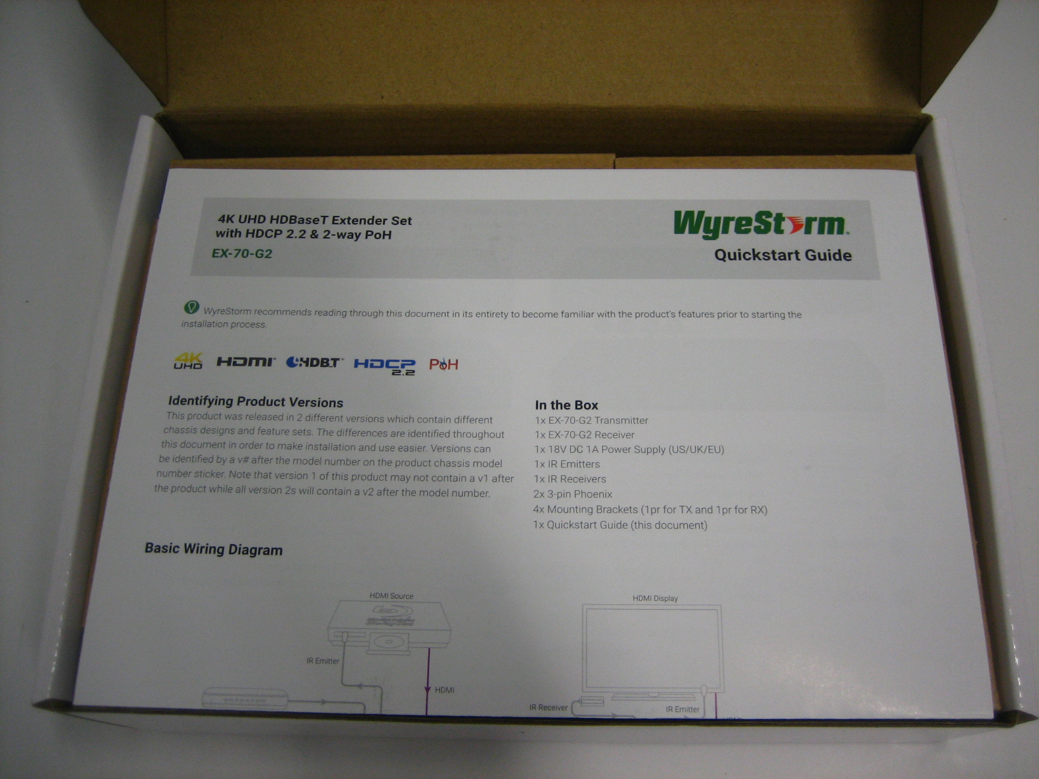Wyrestorm EX-70-G2 - *NEW IN BOX* - HDMI 4k UHD HDBaseT Extender Set w ...