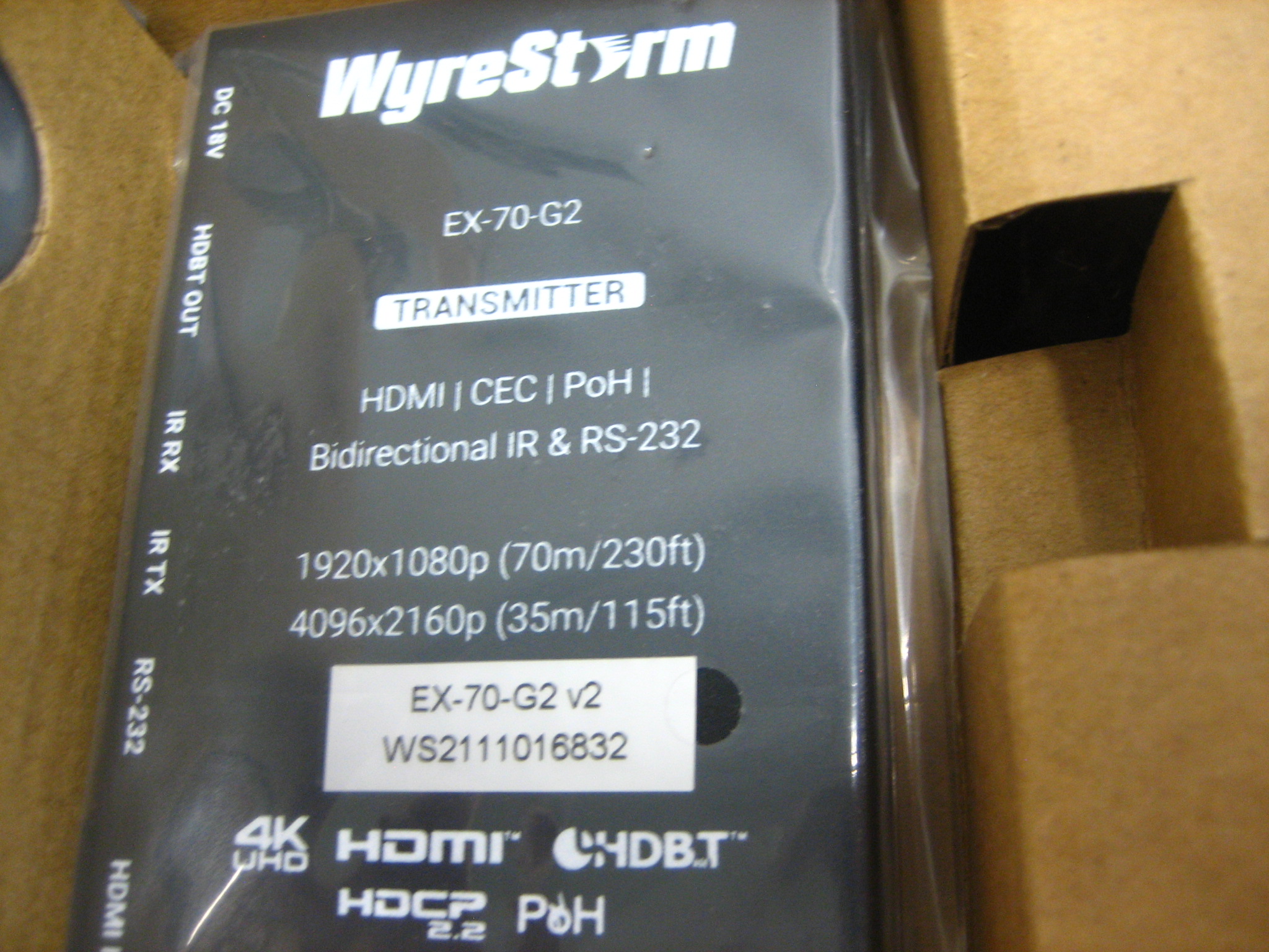 Wyrestorm EX-70-G2 - *NEW IN BOX* - HDMI 4k UHD HDBaseT Extender Set w ...