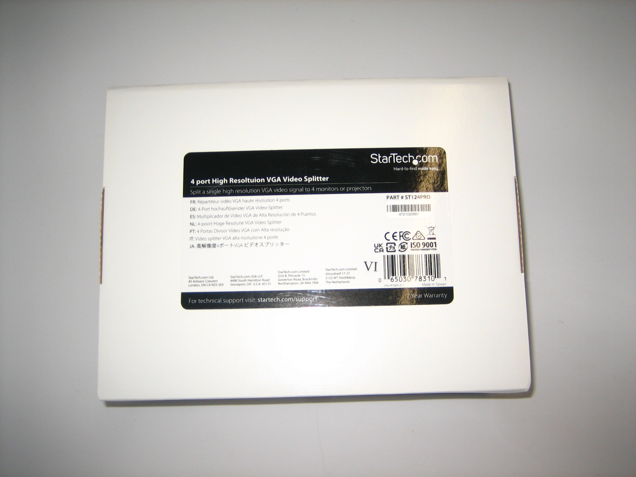 Startech ST124PRO 4 Port High Resolution VGA Video Splitter NEW ...