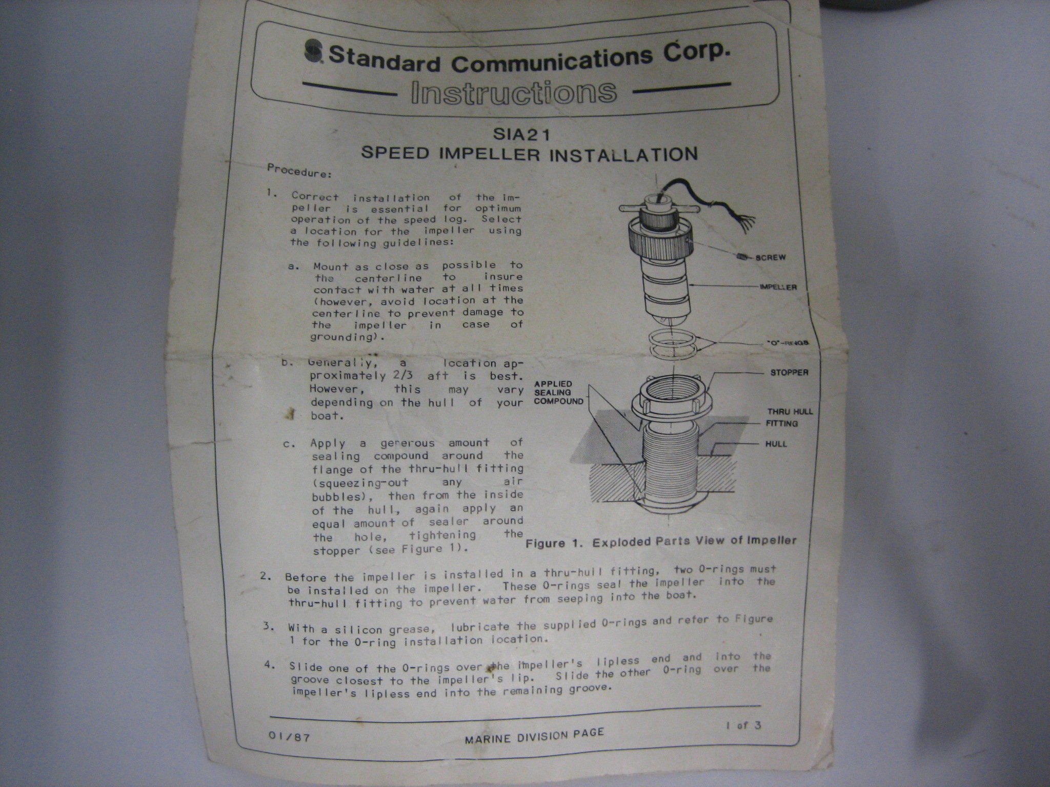 Standard Horizon 2-Wire Thru-Hull Speed/Log Blue Paddlewheel Sensor f ...