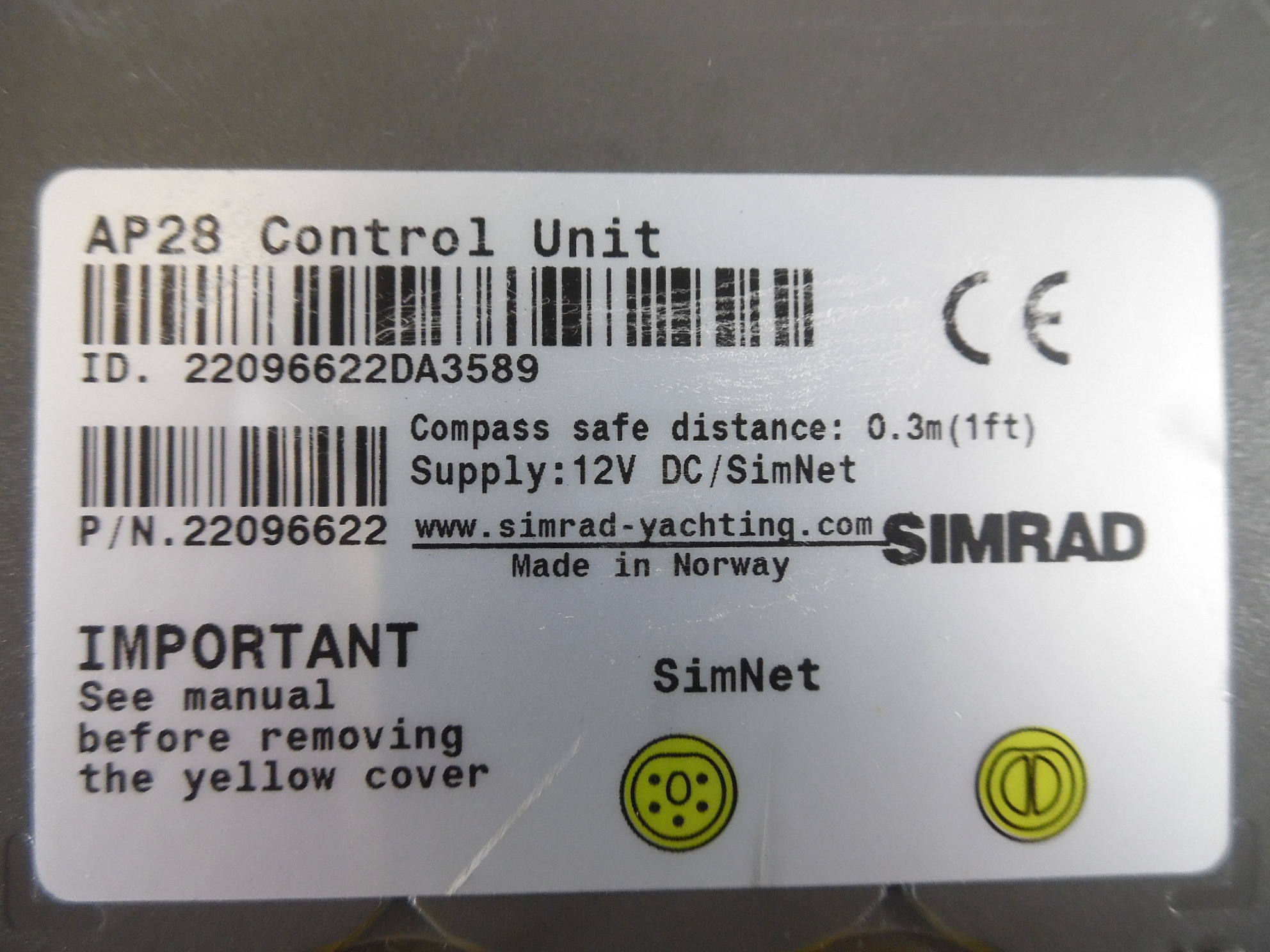 Simrad AP28 Autopilot Control Head 22096622 Tested - Max Marine Electronics