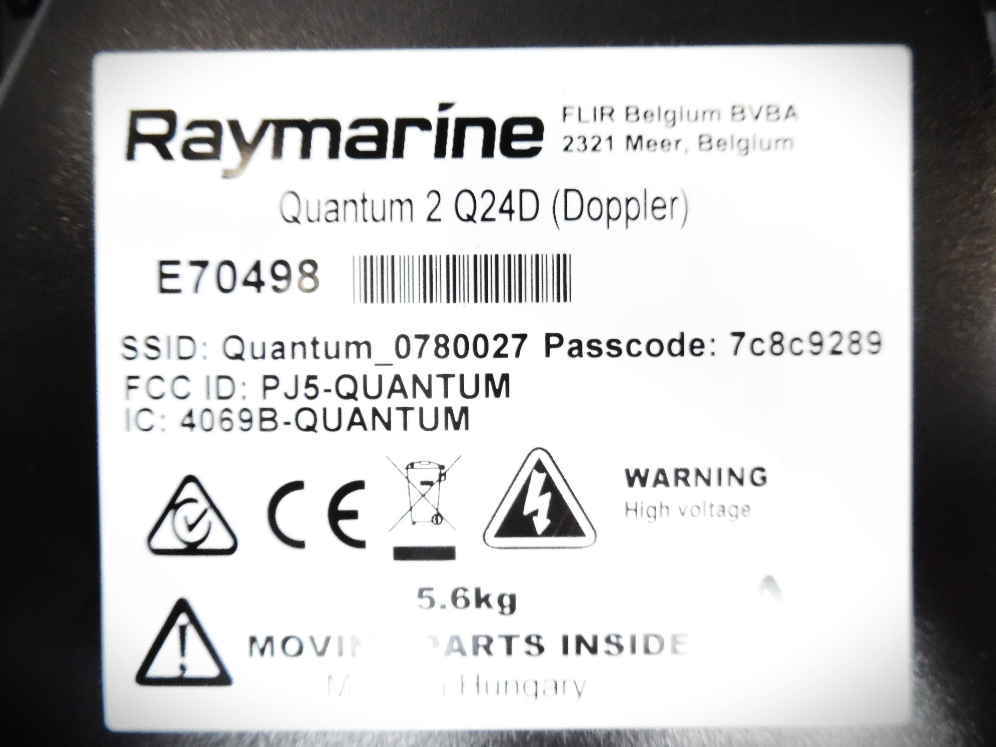 Raymarine Quantum2 Radome Q24D 18″ Radar - E70498 - Great Condition ...