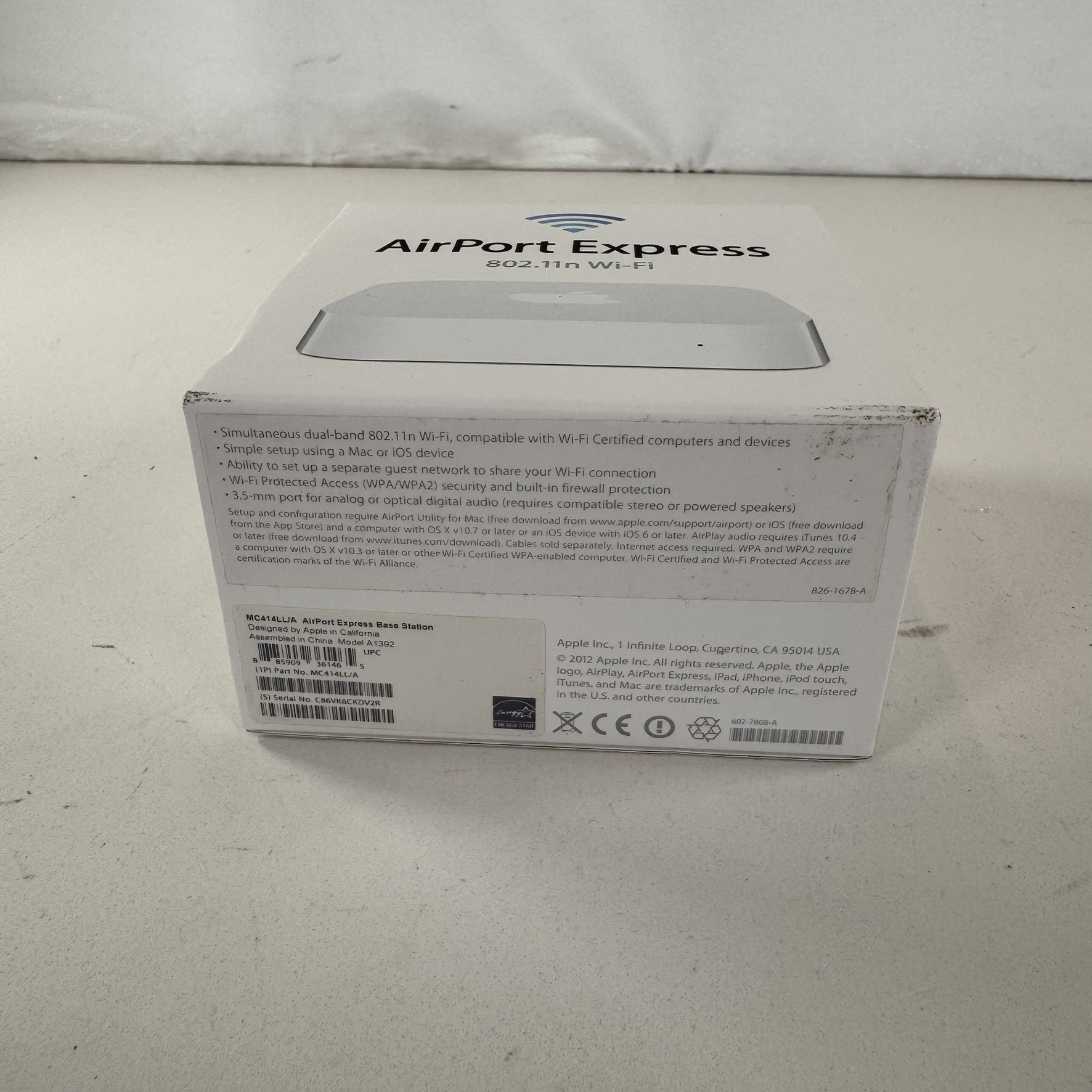 Apple AirPort Express Base Station 2nd Generation MC414LL/A A1392 - NEW ...