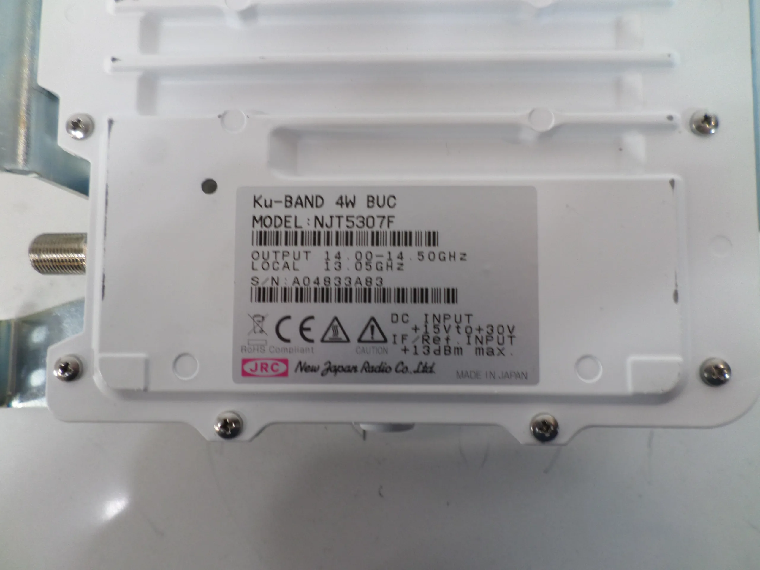 Japan Radio Co 4W Ku Band BUC NJT5307F from KVH V7-HTS VSAT System ...