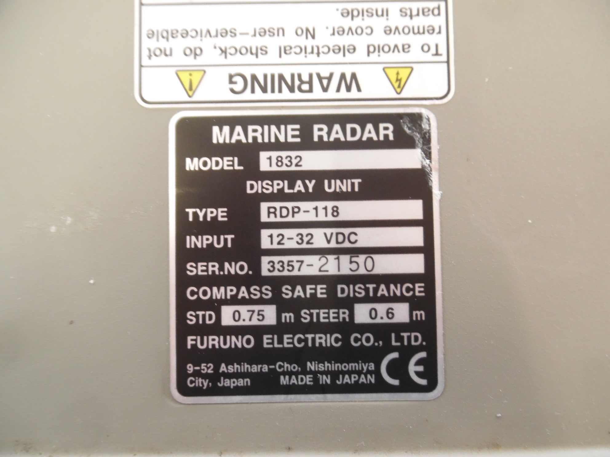 FURUNO - 1832 - 4KW 24 Inch Radome - 36 Mile CRT Radar System - Fully ...
