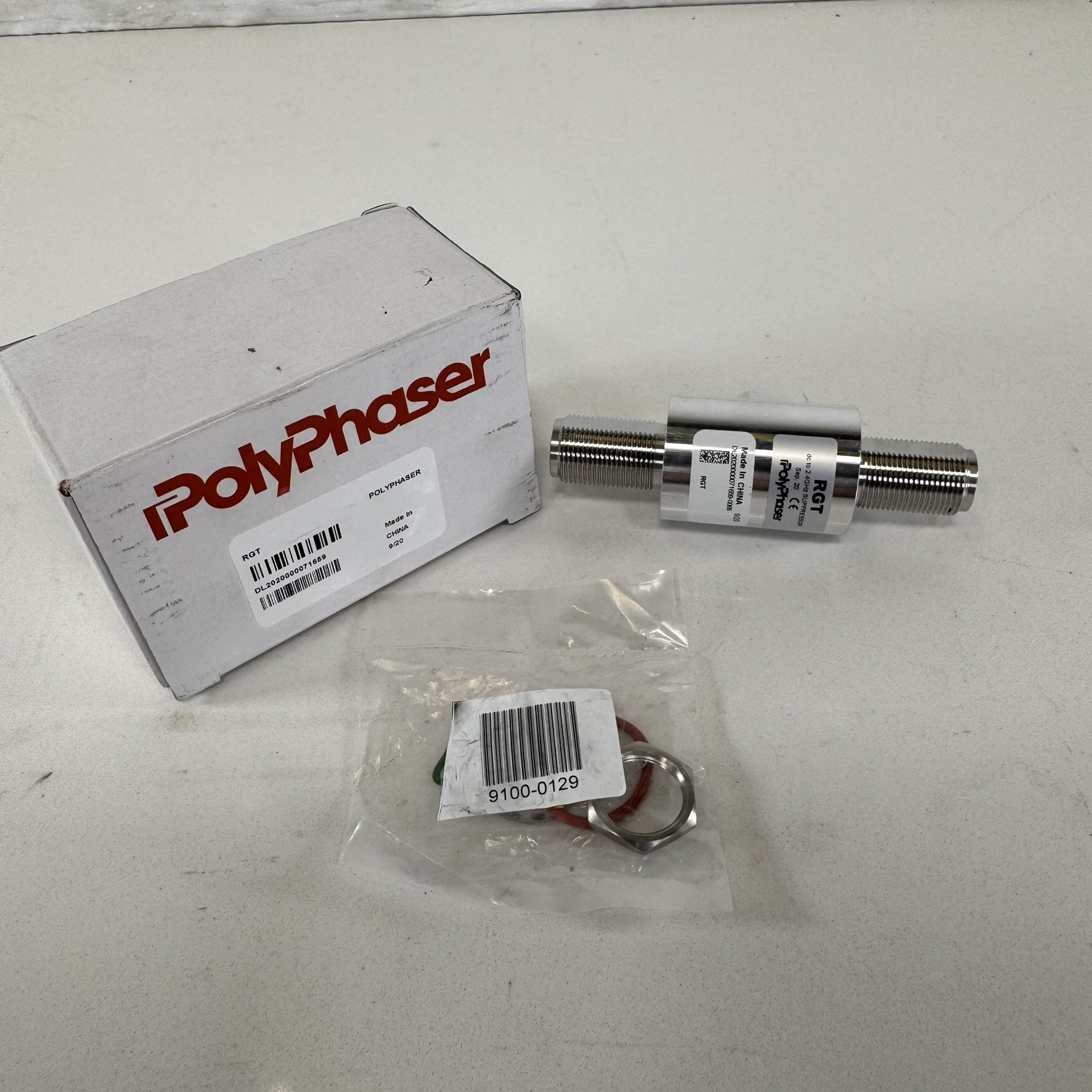 PolyPhaser RGT DC to 2.4GHz Suppressor - Type N F/F Bulkhead Coaxial RF Surge Protector - Max ...