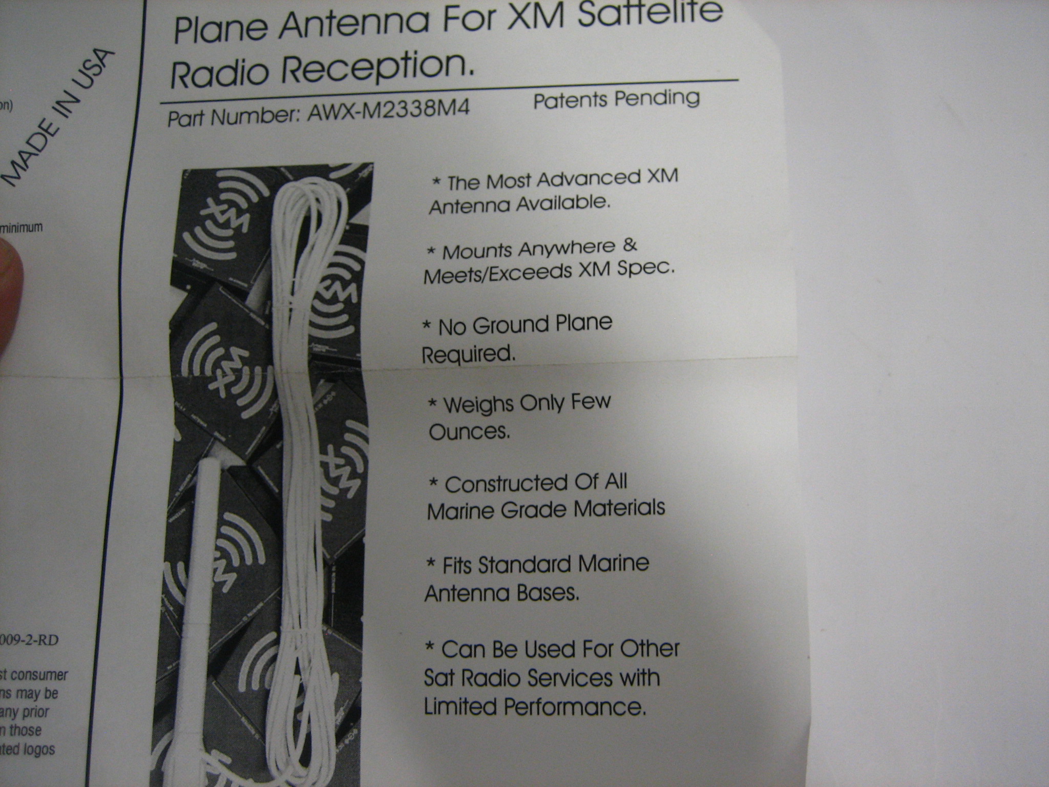 Xm Satellite Radio Antenna - XMM4 AWX-M2338M4 *NEW IN BOX* 30' Cable w ...