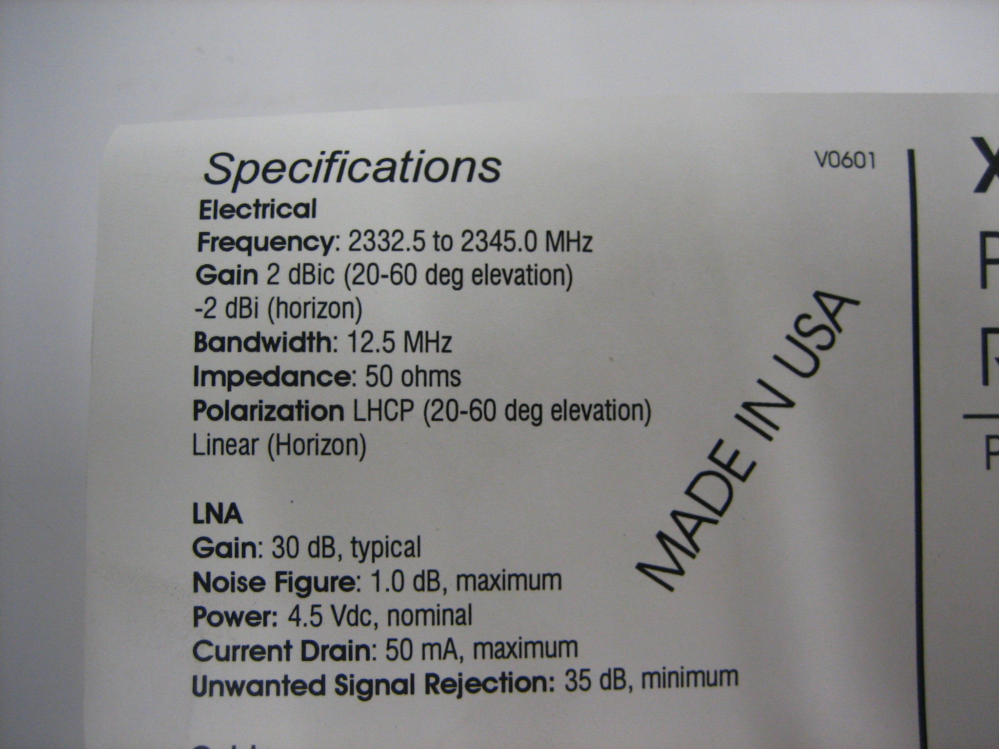 Xm Satellite Radio Antenna - XMM4 AWX-M2338M4 *NEW IN BOX* 30' Cable w ...