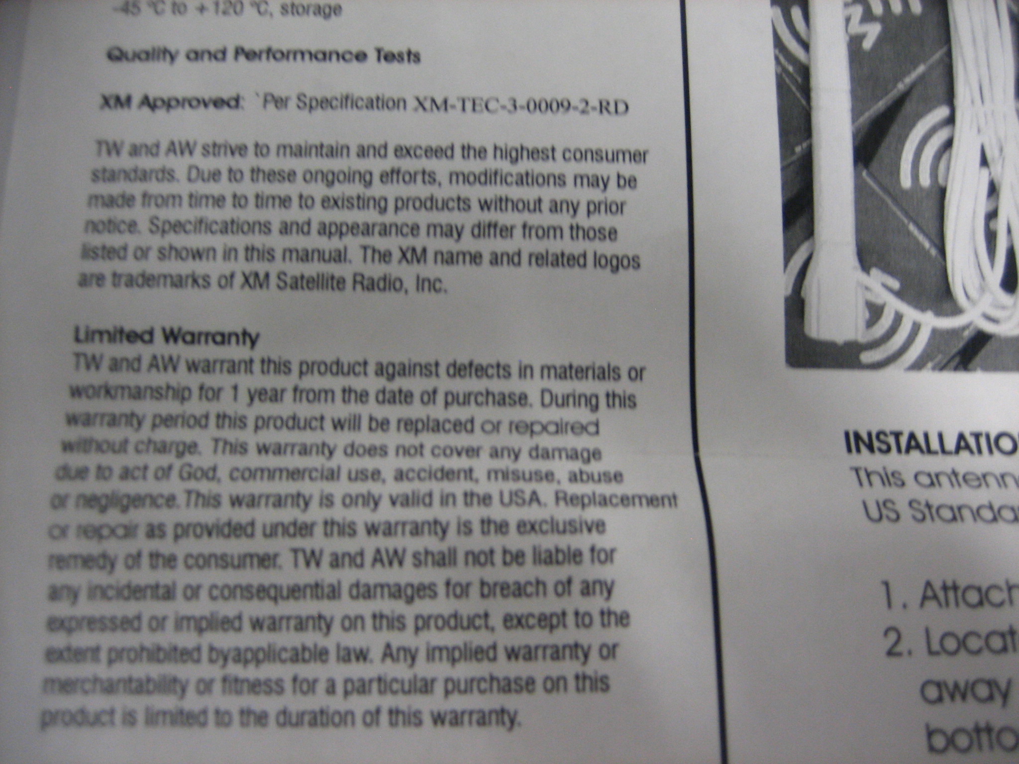 Xm Satellite Radio Antenna - XMM4 AWX-M2338M4 *NEW IN BOX* 30' Cable w ...