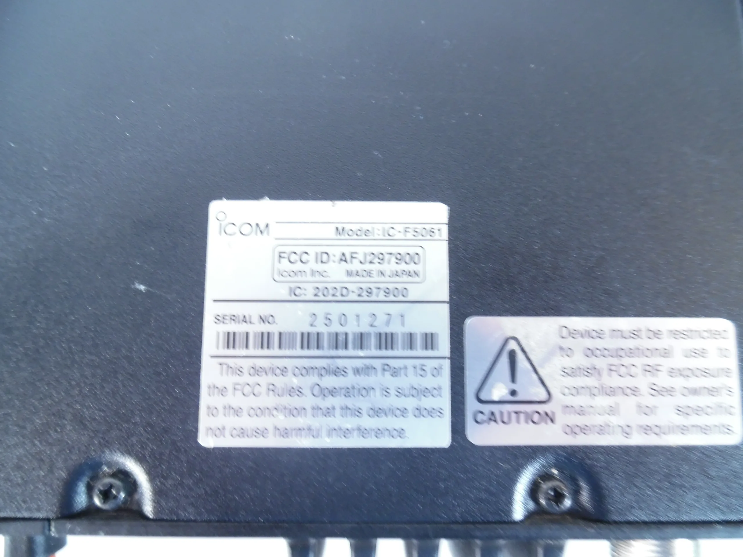 Icom IC-F5061 50W Analog Two-Way VHF Radio With Hand Mic- Tested ...