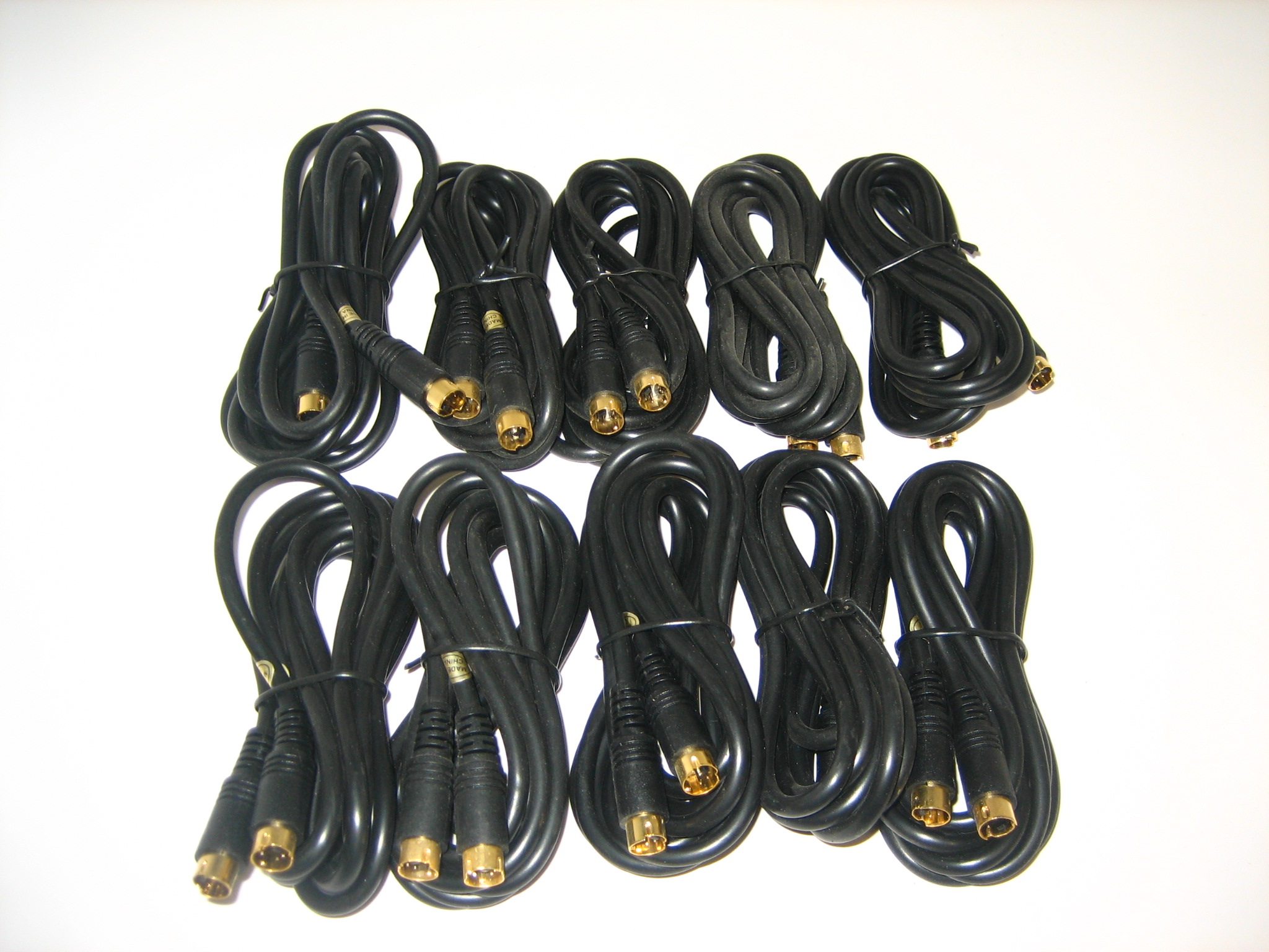 *LOT OF 10* 6′ ft S-Video Cables - Premium Gold Contact 4 Pin Mini Din ...