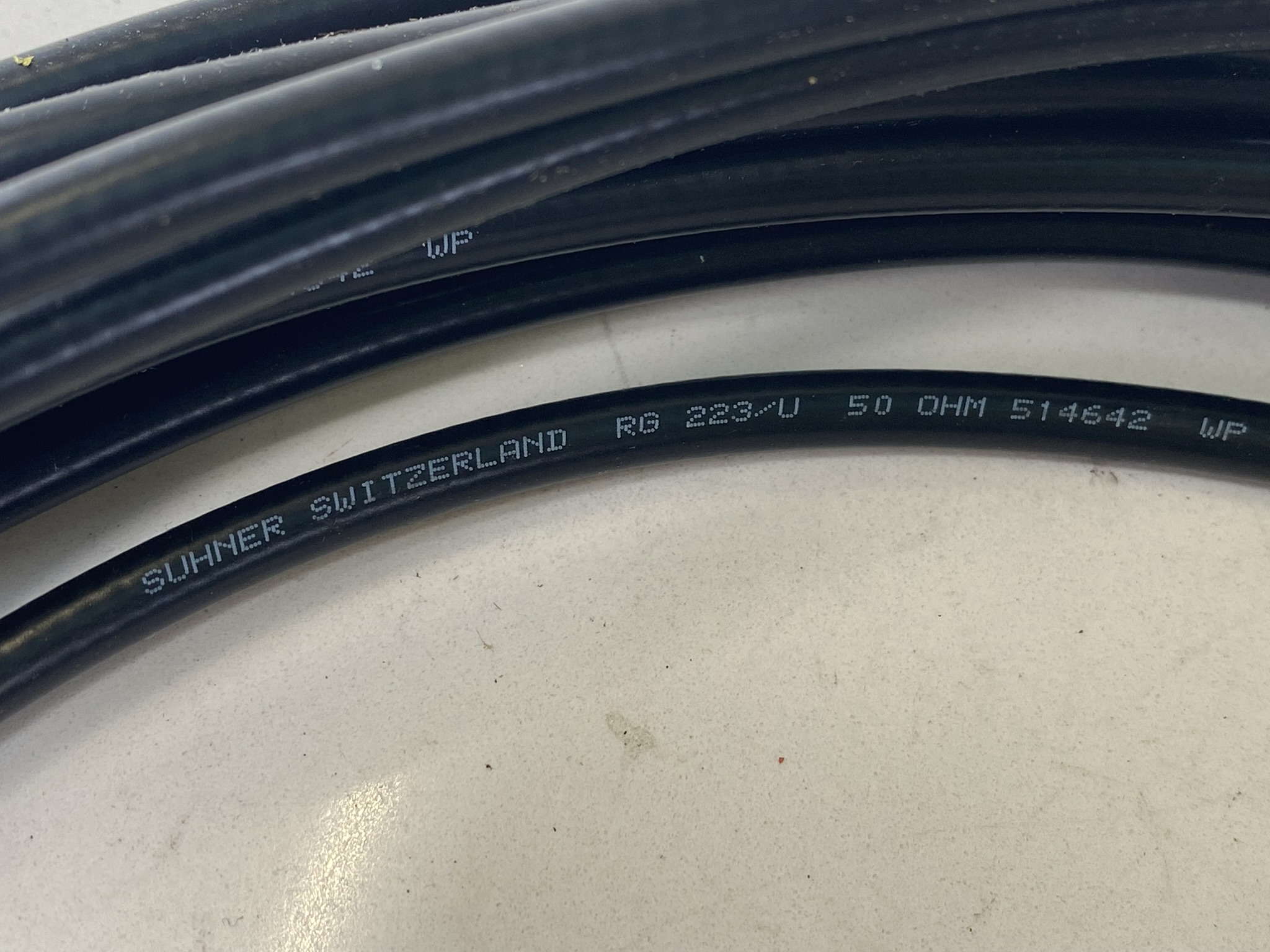 Suhner Switzerland RG223 Coaxial Cable 36ft w/ Male N-Connector + Bare ...