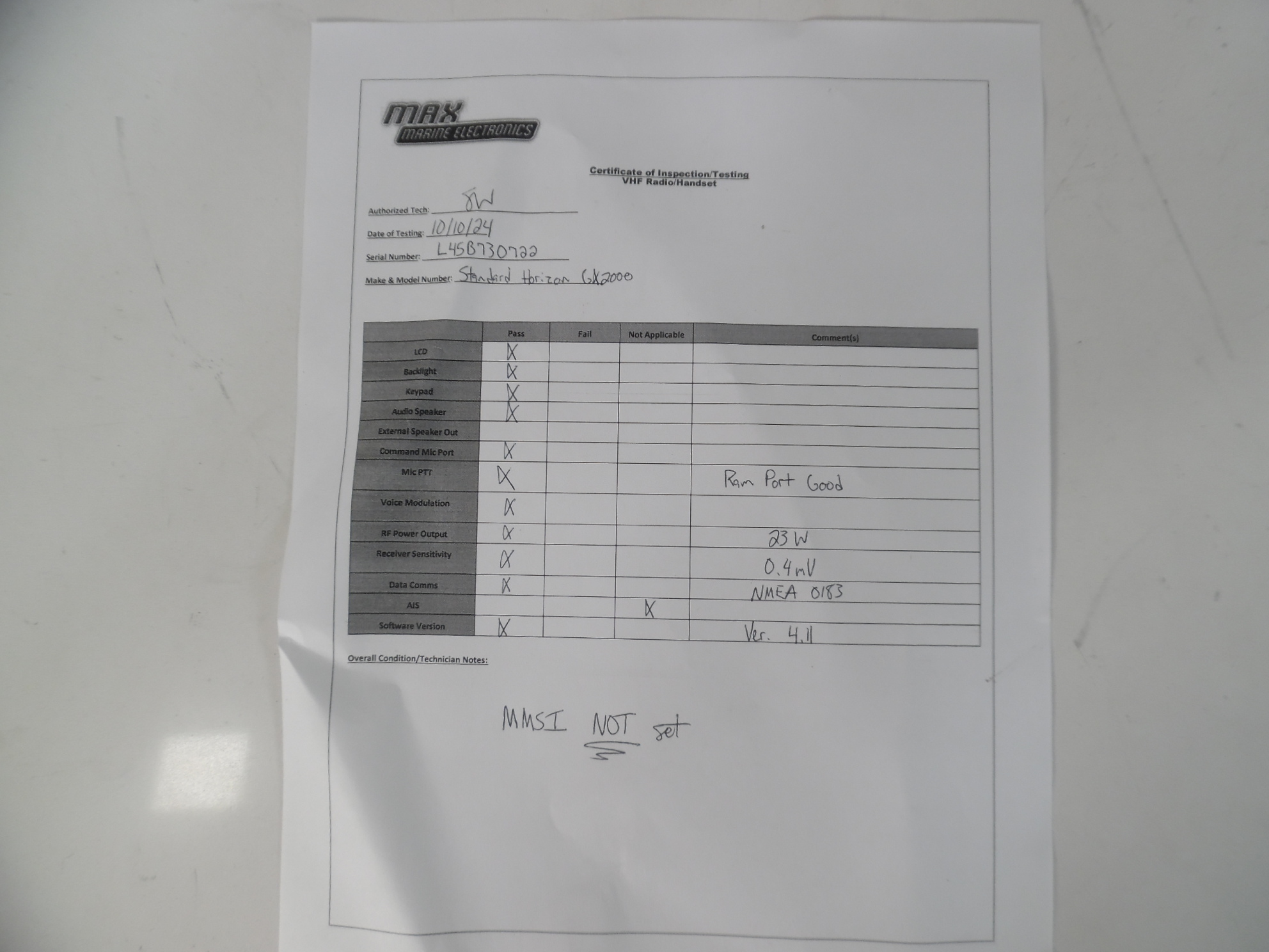 Standard Horizon Matrix GX2000 Marine VHF Radio with Attached Mic ...