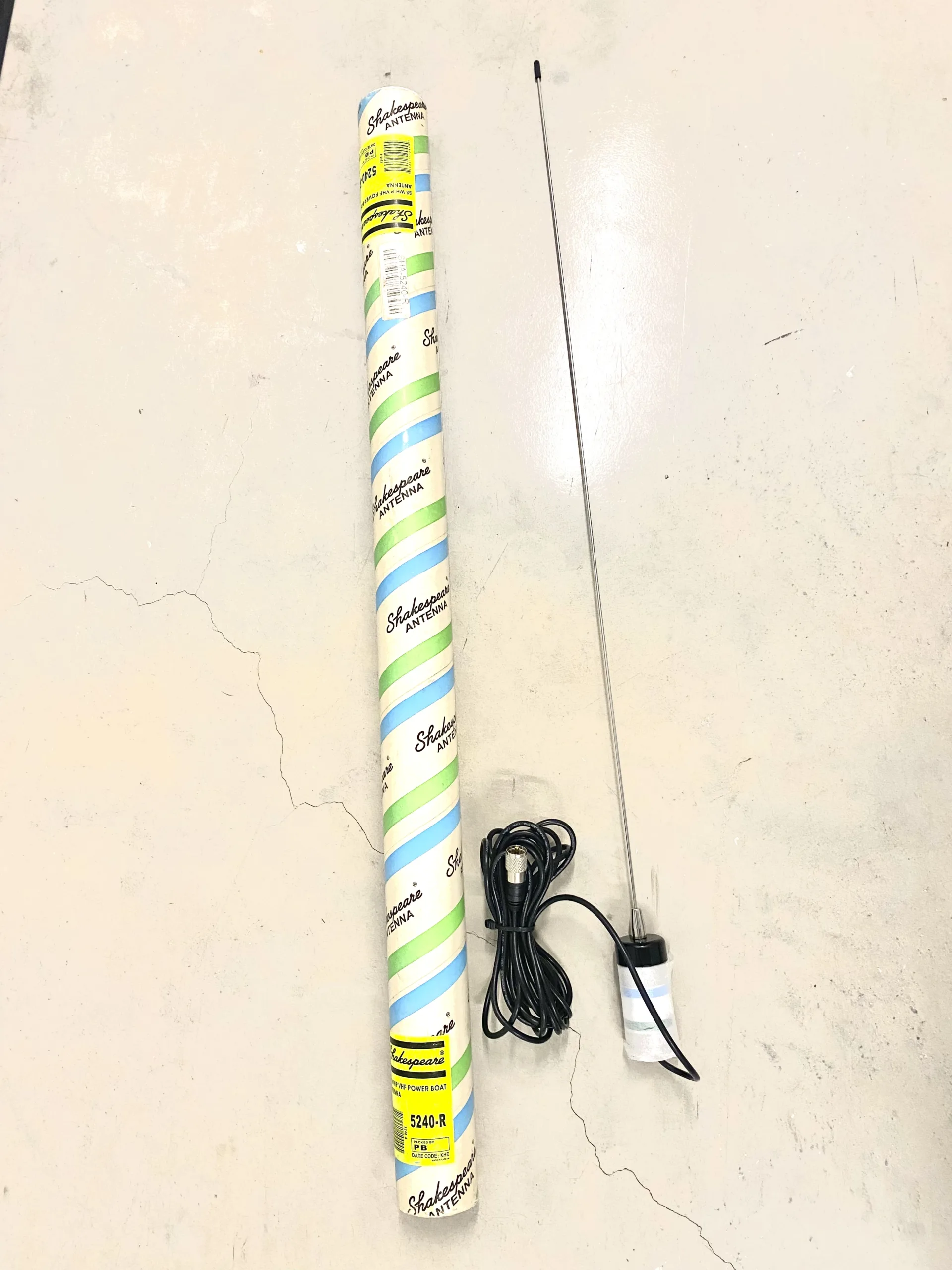 Shakespeare 5240-R 36" 3dB SS Whip Powerboat VHF Antenna 15' Cable NEW ...