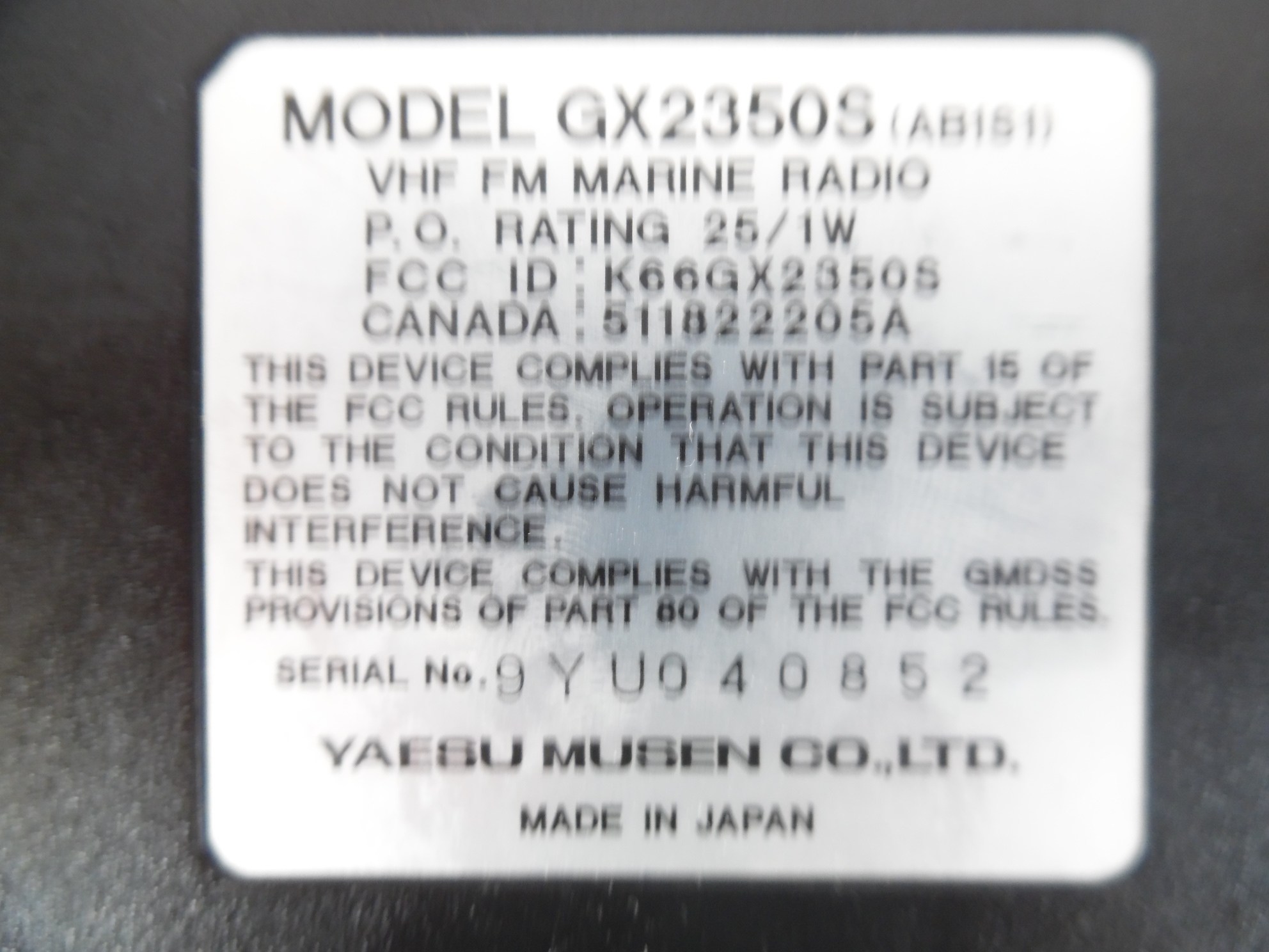 Standard Horizon Spectrum GX2350S Submersible Marine VHF Radio ...