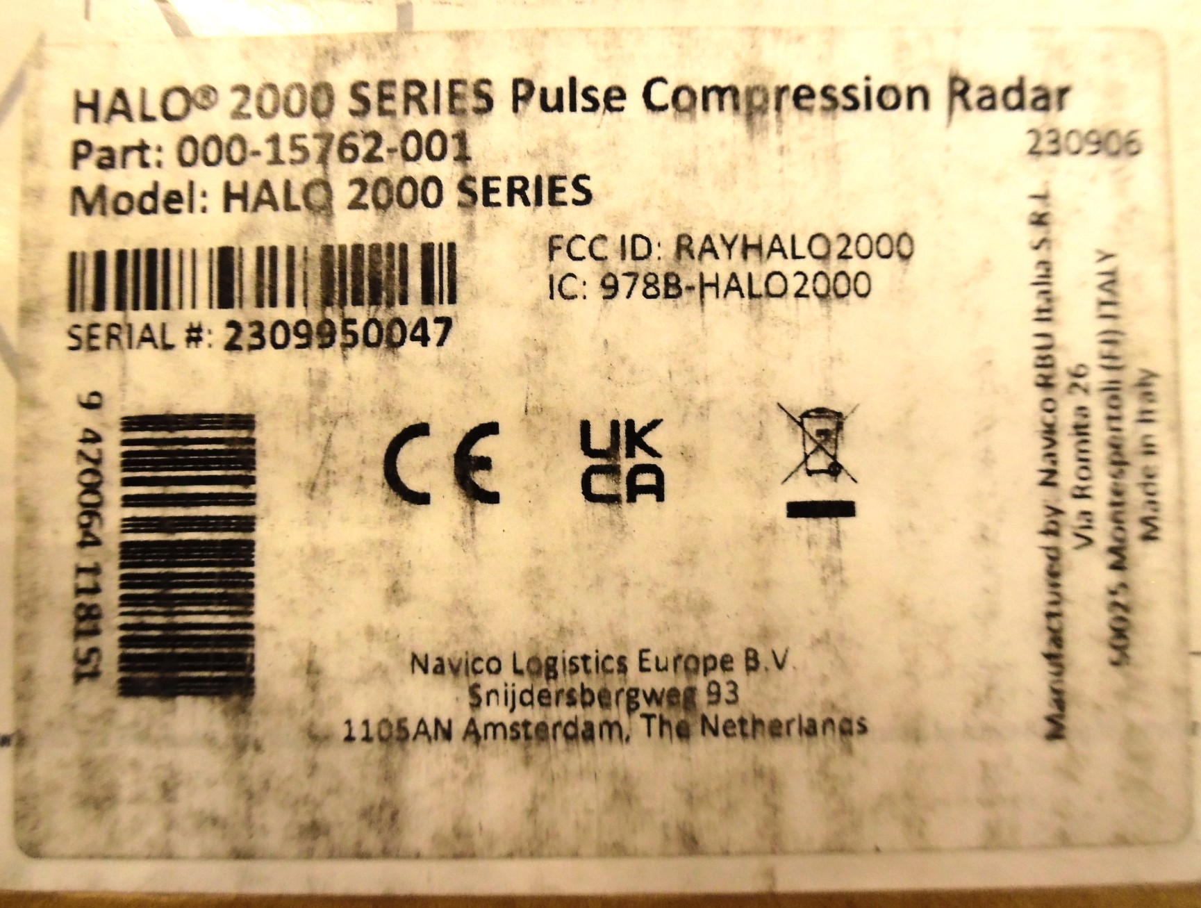 Simrad Halo 2004 Pulse Compression Radar 4' Open Array W/RI-50 (BENCH ...