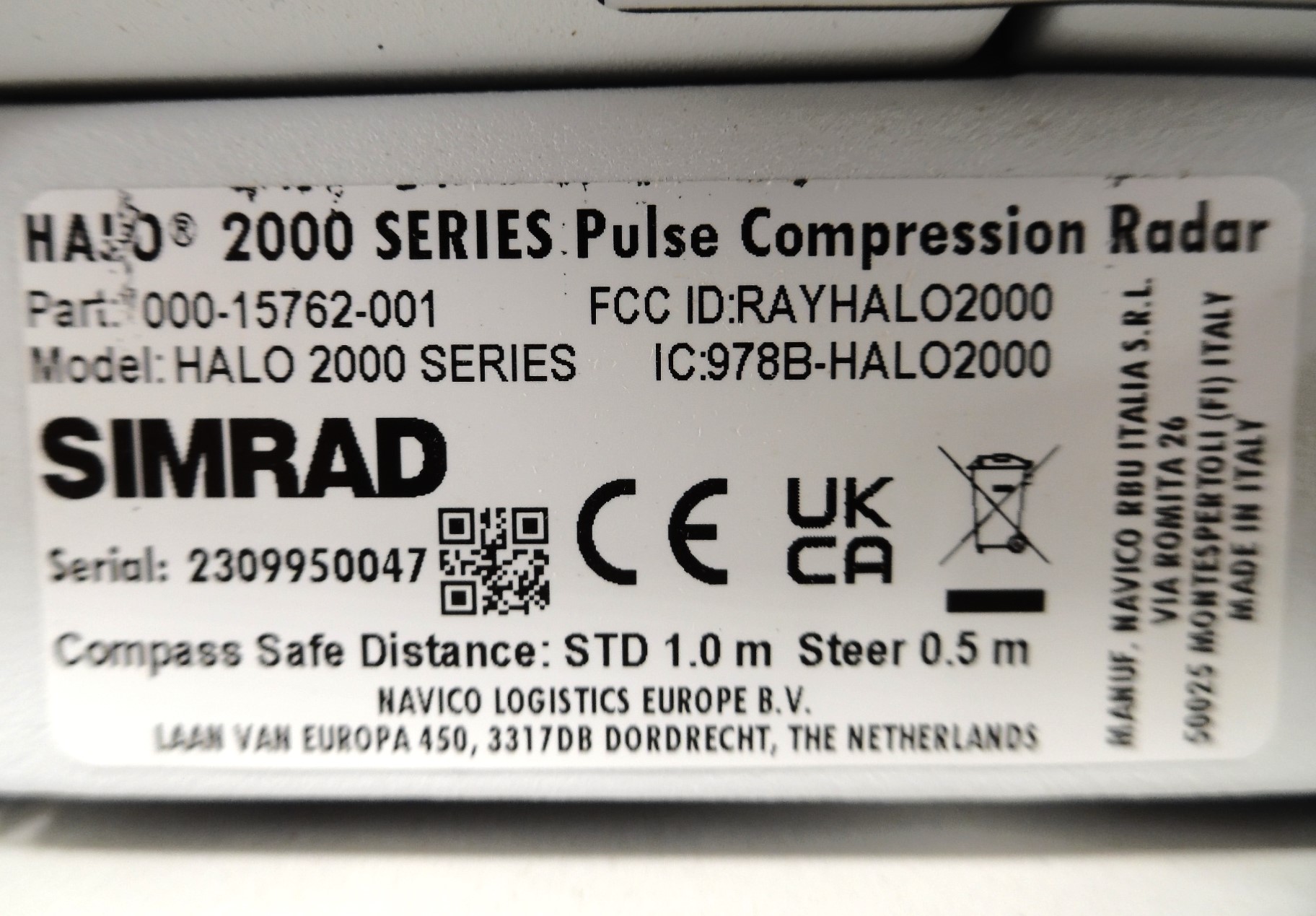 Simrad Halo 2004 Pulse Compression Radar 4' Open Array W/RI-50 (BENCH ...