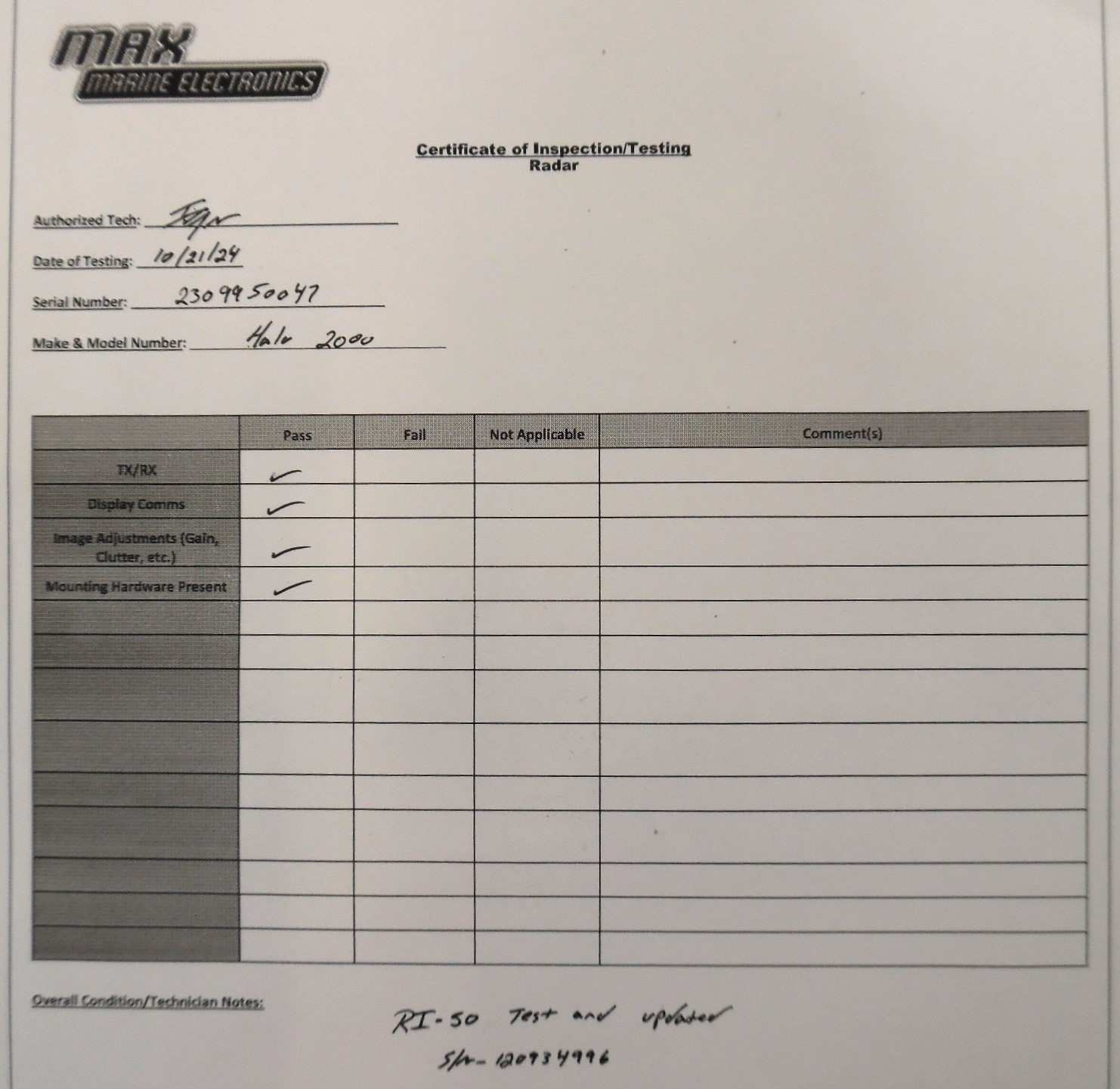 Simrad Halo 2004 Pulse Compression Radar 4' Open Array W/RI-50 (BENCH ...