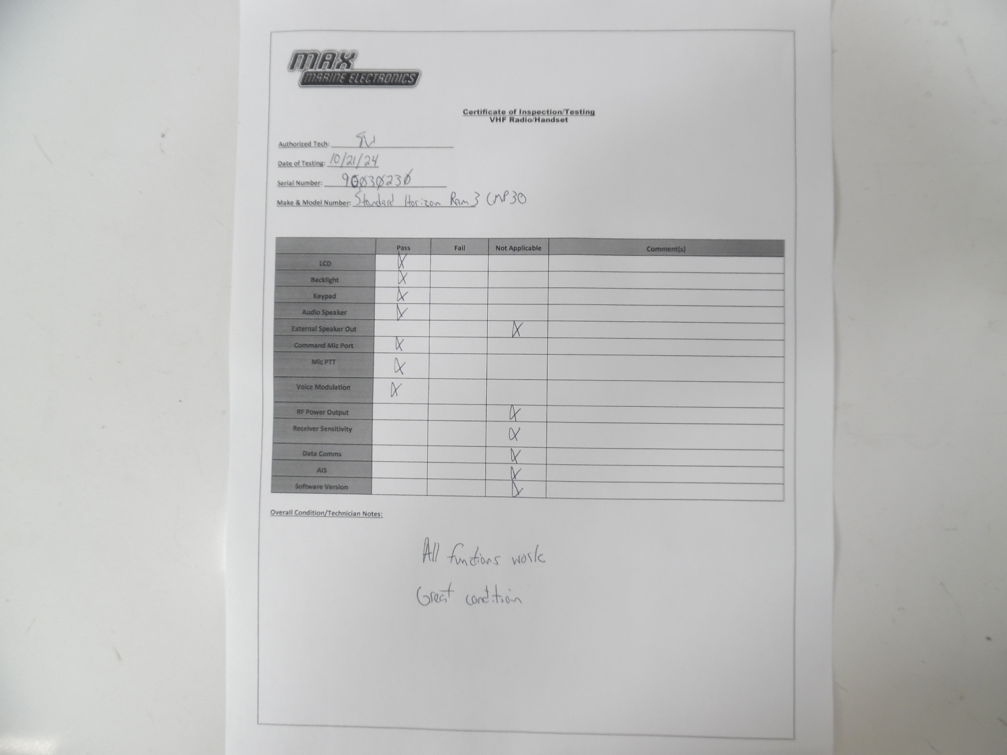 Standard Horizon RAM3 CMP30 Second Station Black Handset - Tested - Max ...