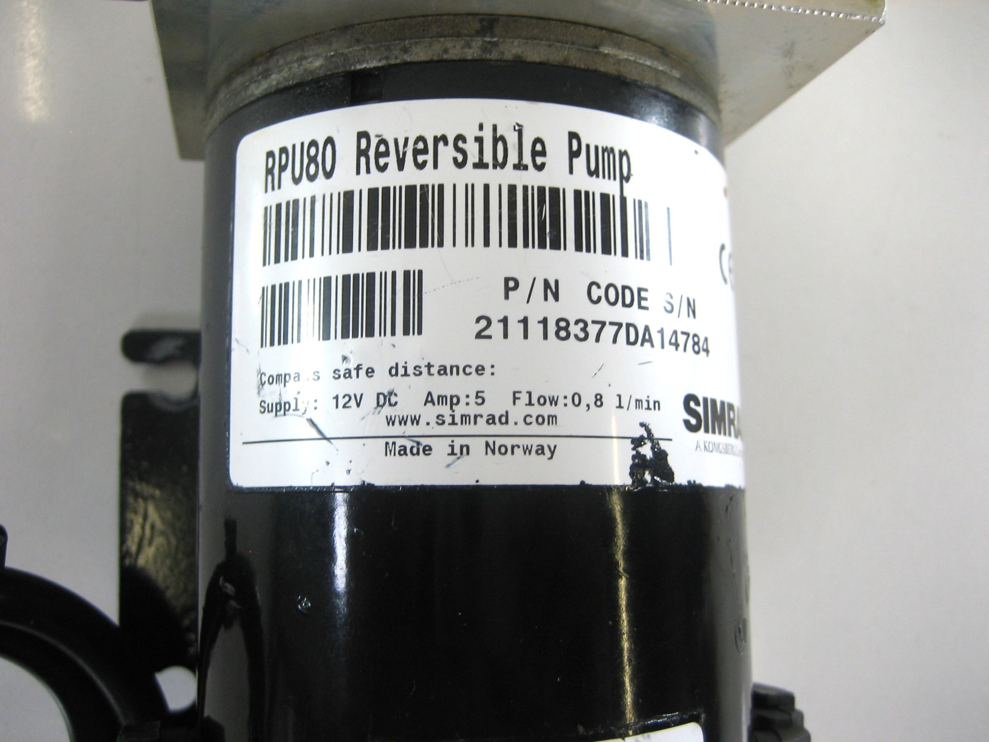 Simrad RPU80 12V Hydraulic Reversible Autopilot Pump Fully Tested 90 ...