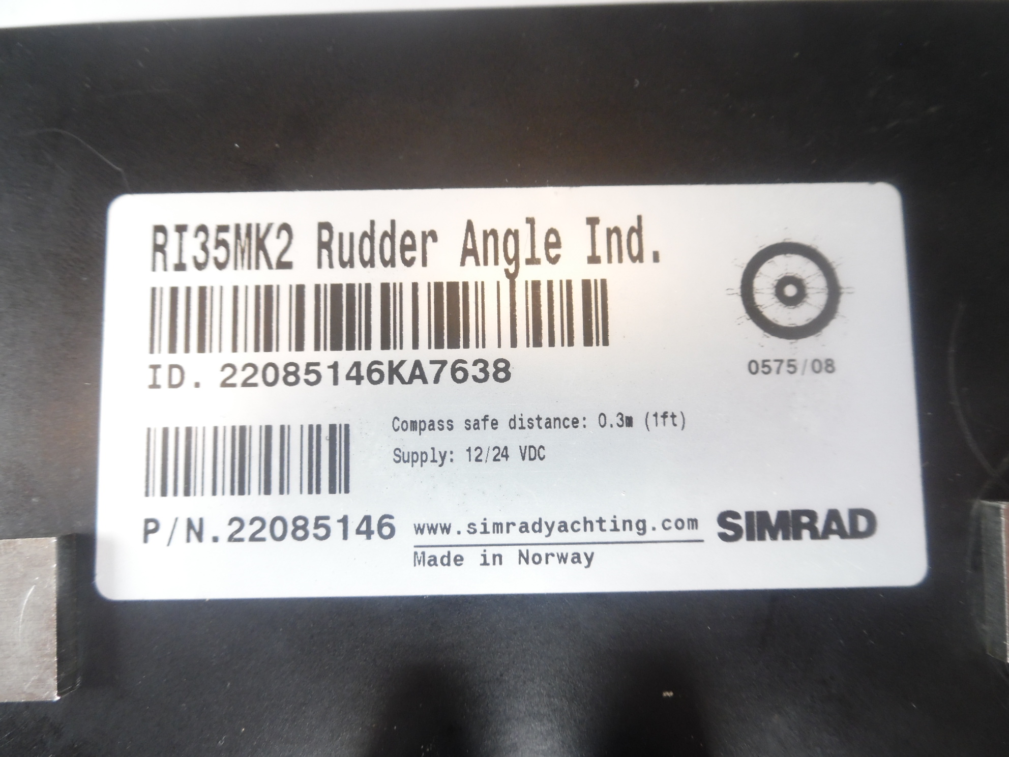 Simrad Robertson Rudder Indicator RI35 MK2 22085146 Tested - Max Marine ...