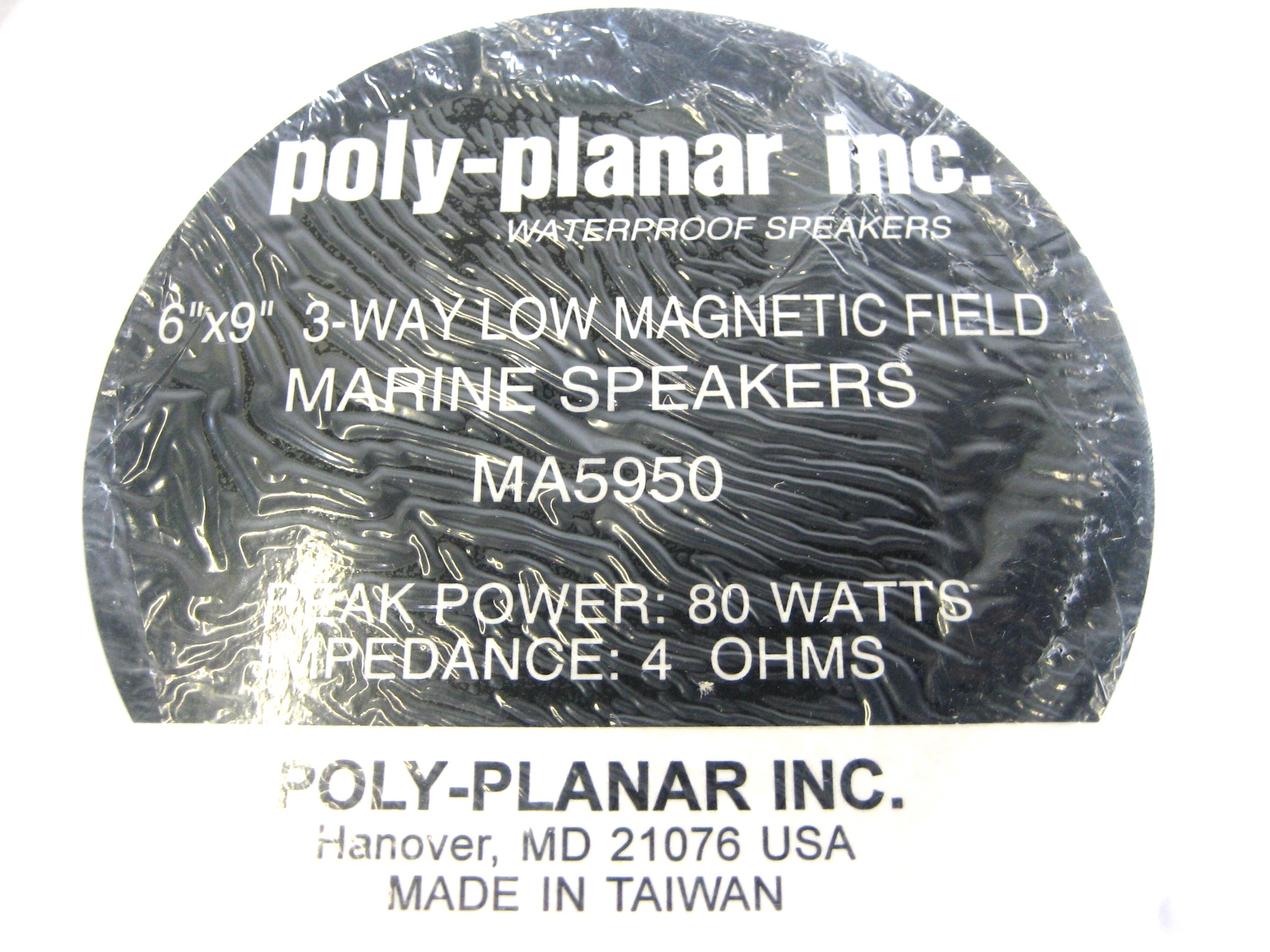 Poly-Planar MA5950 6" x 9" Premium Oval Marine Speakers White New-Old ...